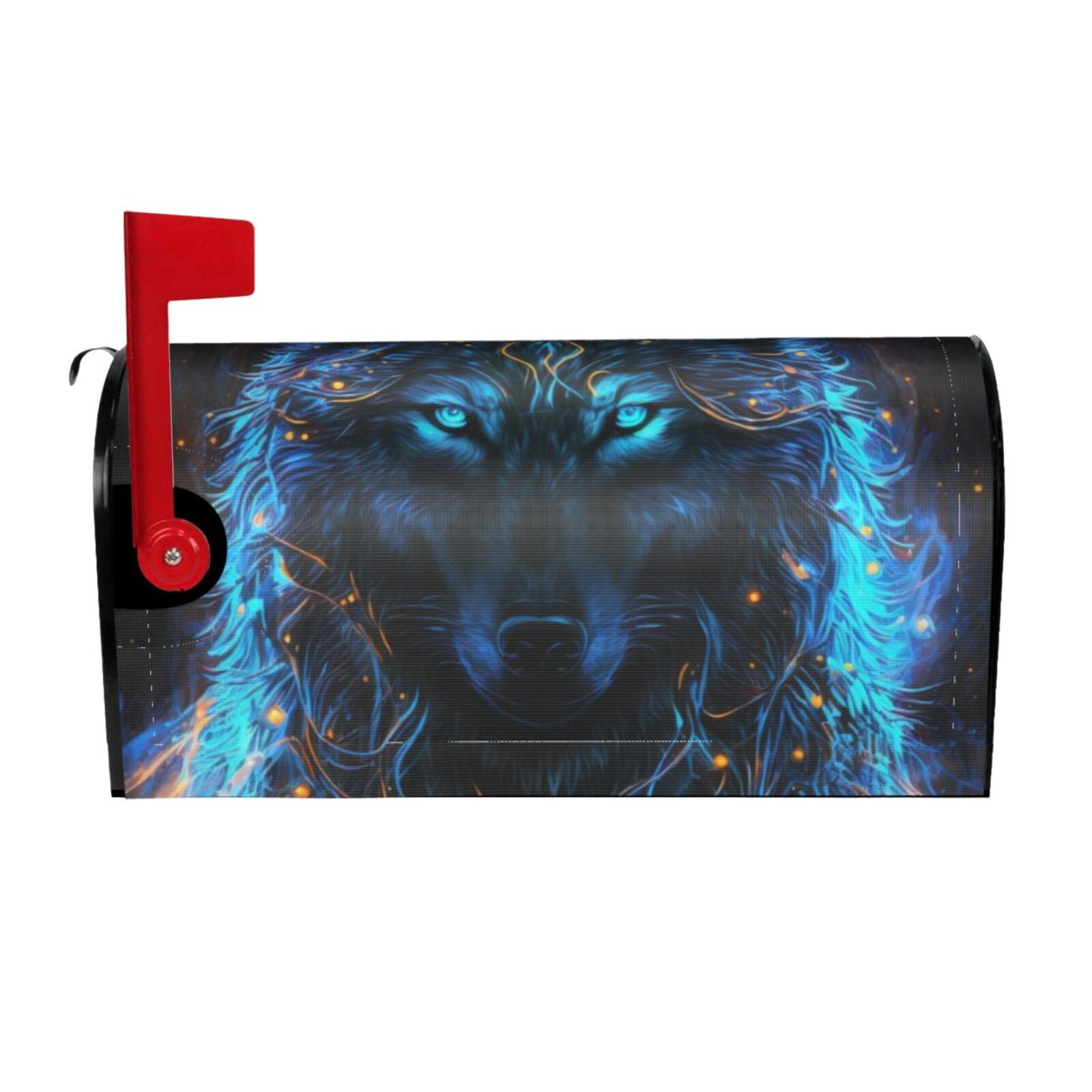 Picia Cool Blue Light Wolf Magnetic Mailbox Cover Standard Size-25.5x21 in - Walmart.com