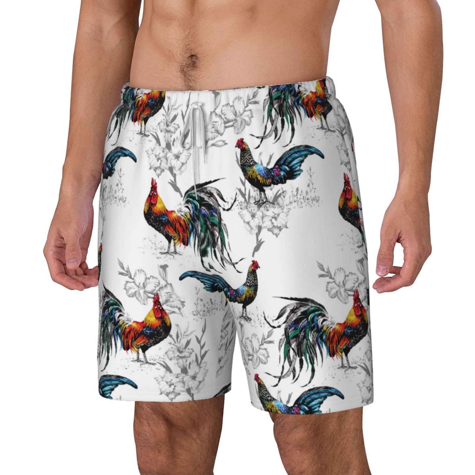 Picia Cool Chicken pattern Mens Swim Trunks with Compression Liner ...