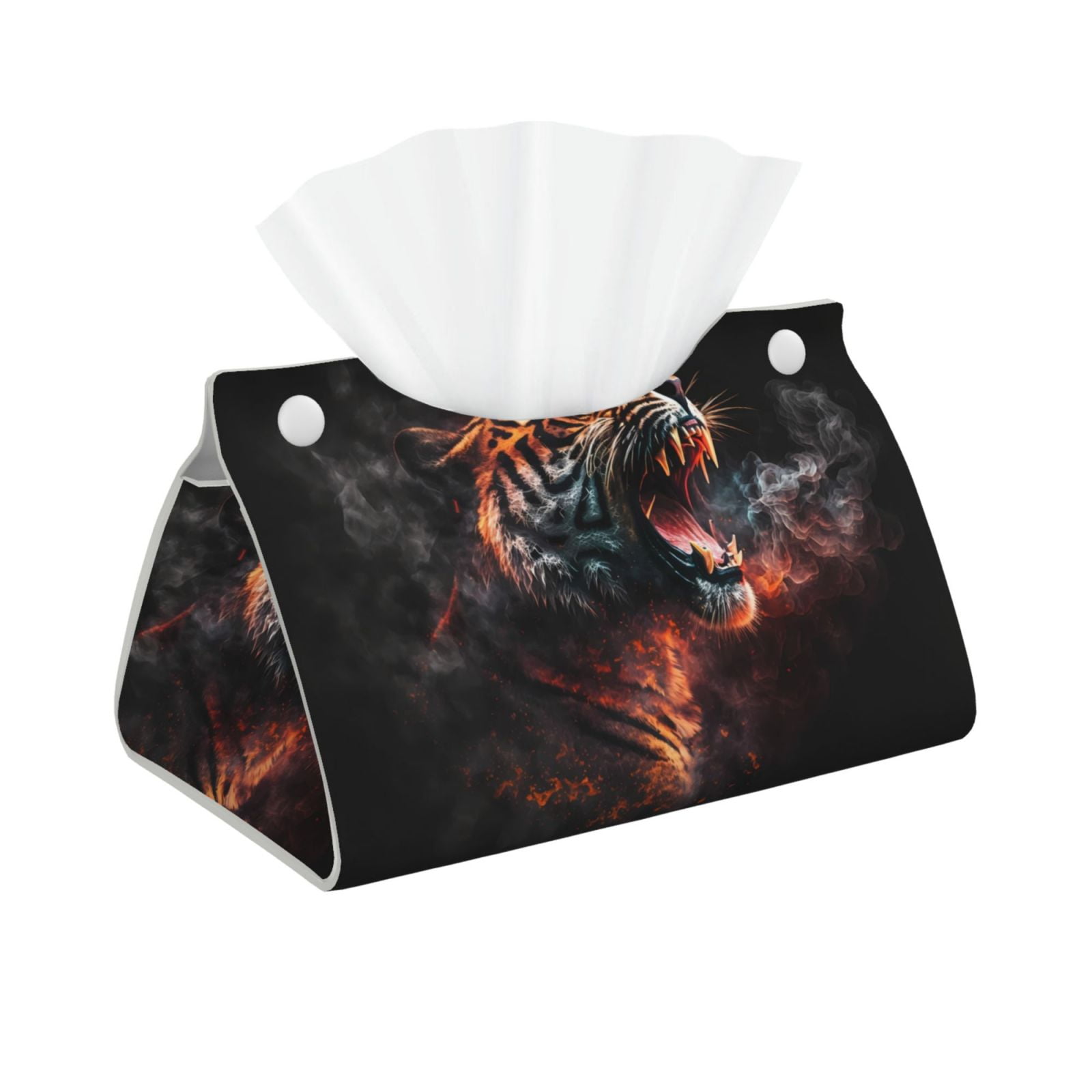 Picia Cool Tiger Pattern Long Tissue Box Cover,PVC Leather Triangle ...