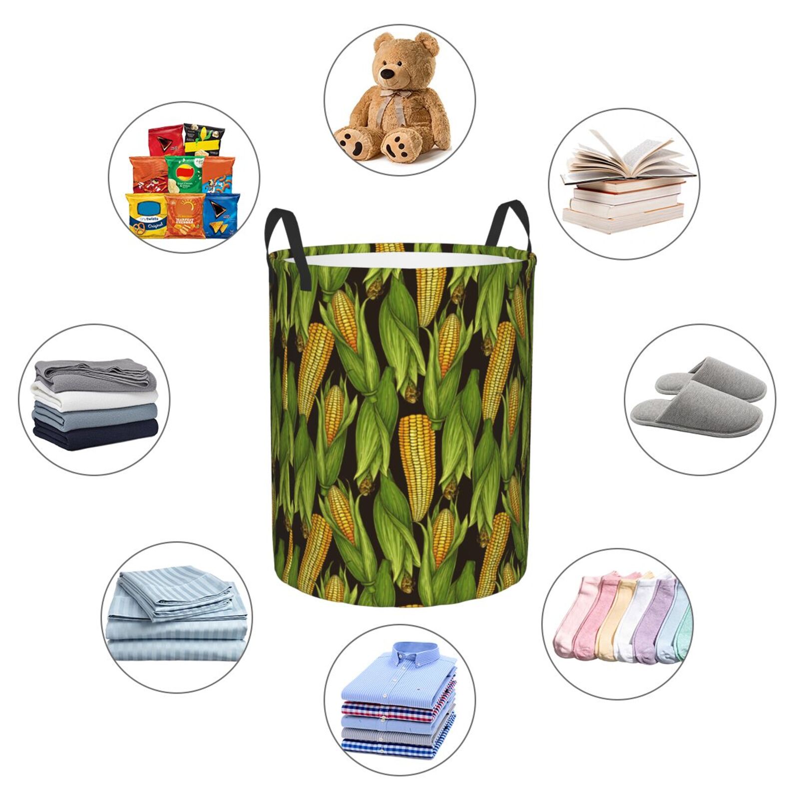 Picia Corn 2 Large Laundry Basket, Waterproof, Freestanding Laundry ...