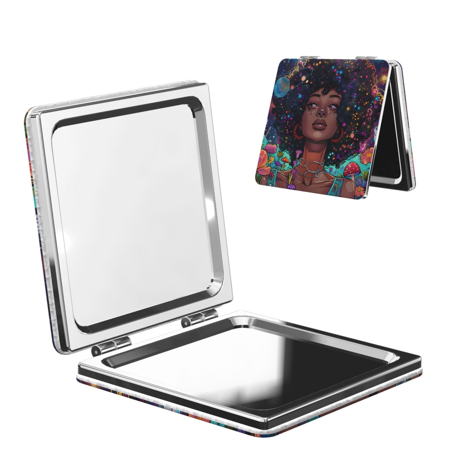 Picia Cosmic Garden Woman Portrait for Compact Vanity Mirror , Travel ...