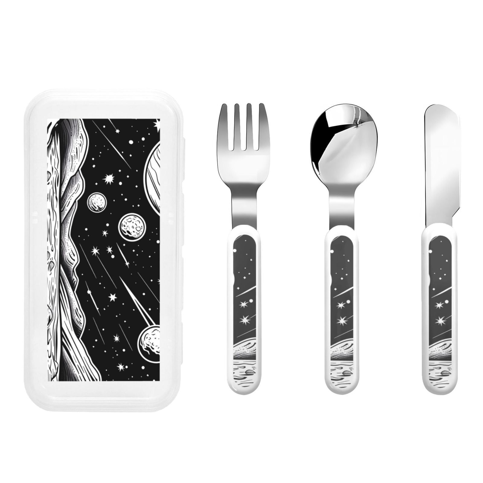 Picia Cosmic Landscape Celestial Art Print Children's Knife, Fork And Spoon Set - Kids’ Knife ...