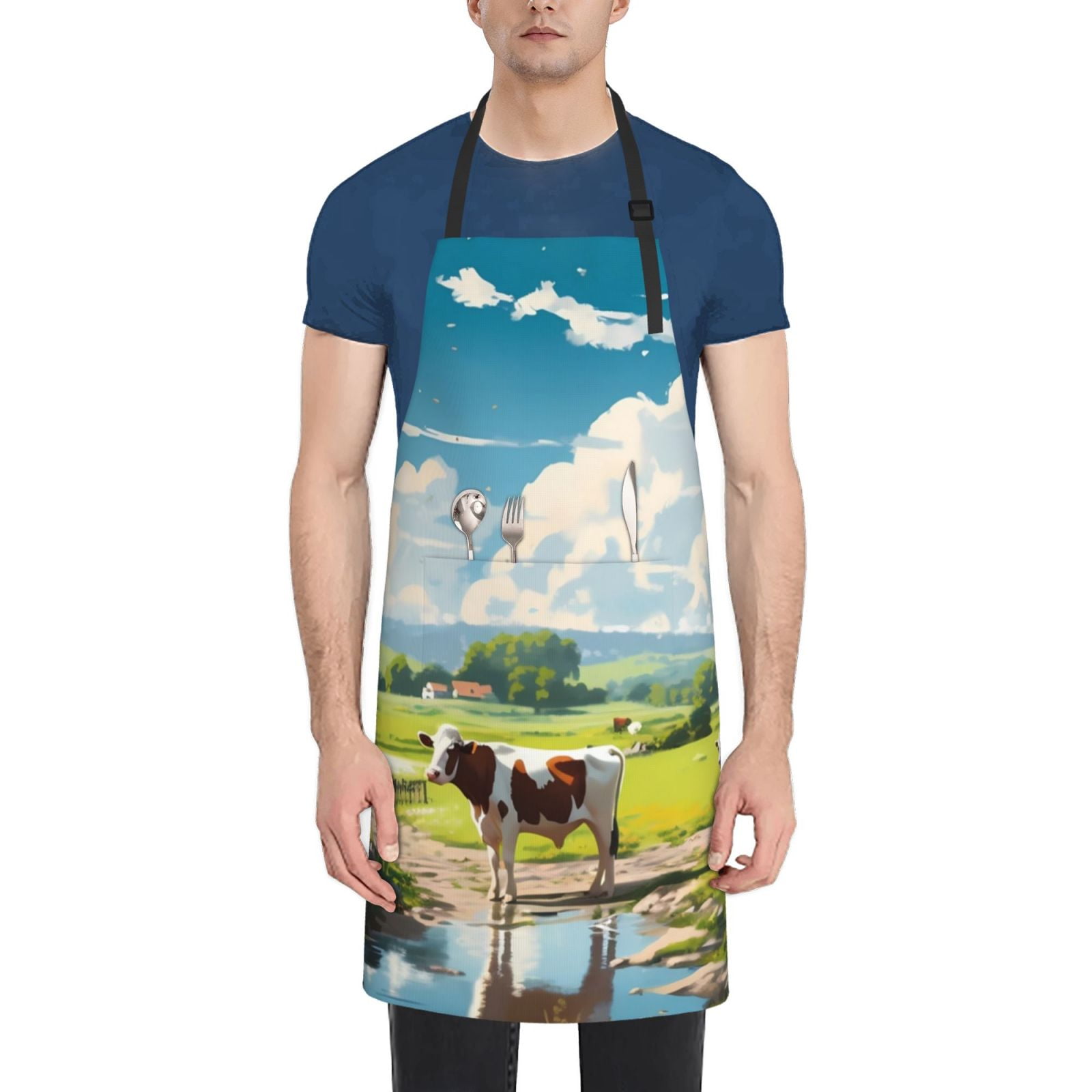 Picia Countryside Farm Cow Waterproof Apron for Unisex Adult ...