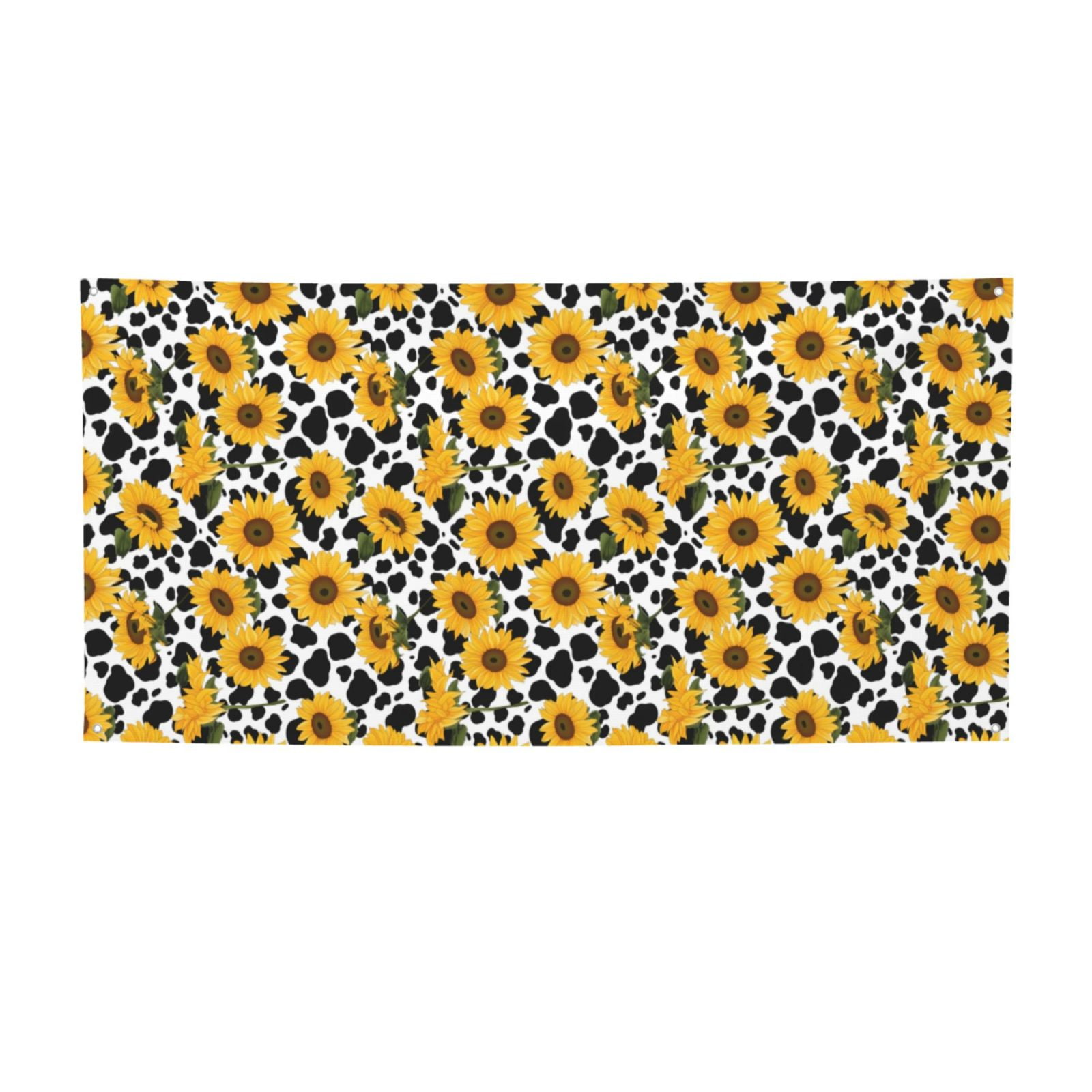 Picia Cow Print Sunflower Pattern Party Banner, Festive Decoration ...