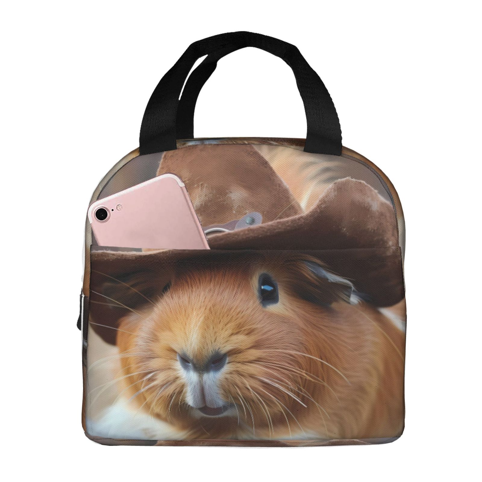 Picia Cowboy Hat Guinea Pig Printed Lunch box Lunch bag for Men Women ...
