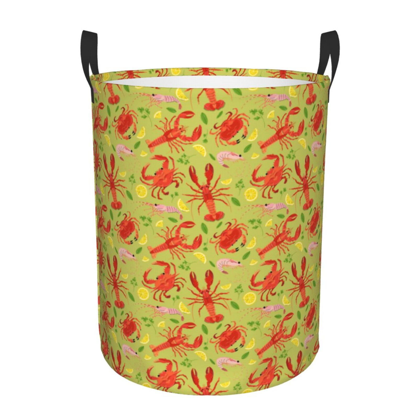 Picia Crab Lobster Pattern Large Laundry Basket, Waterproof ...