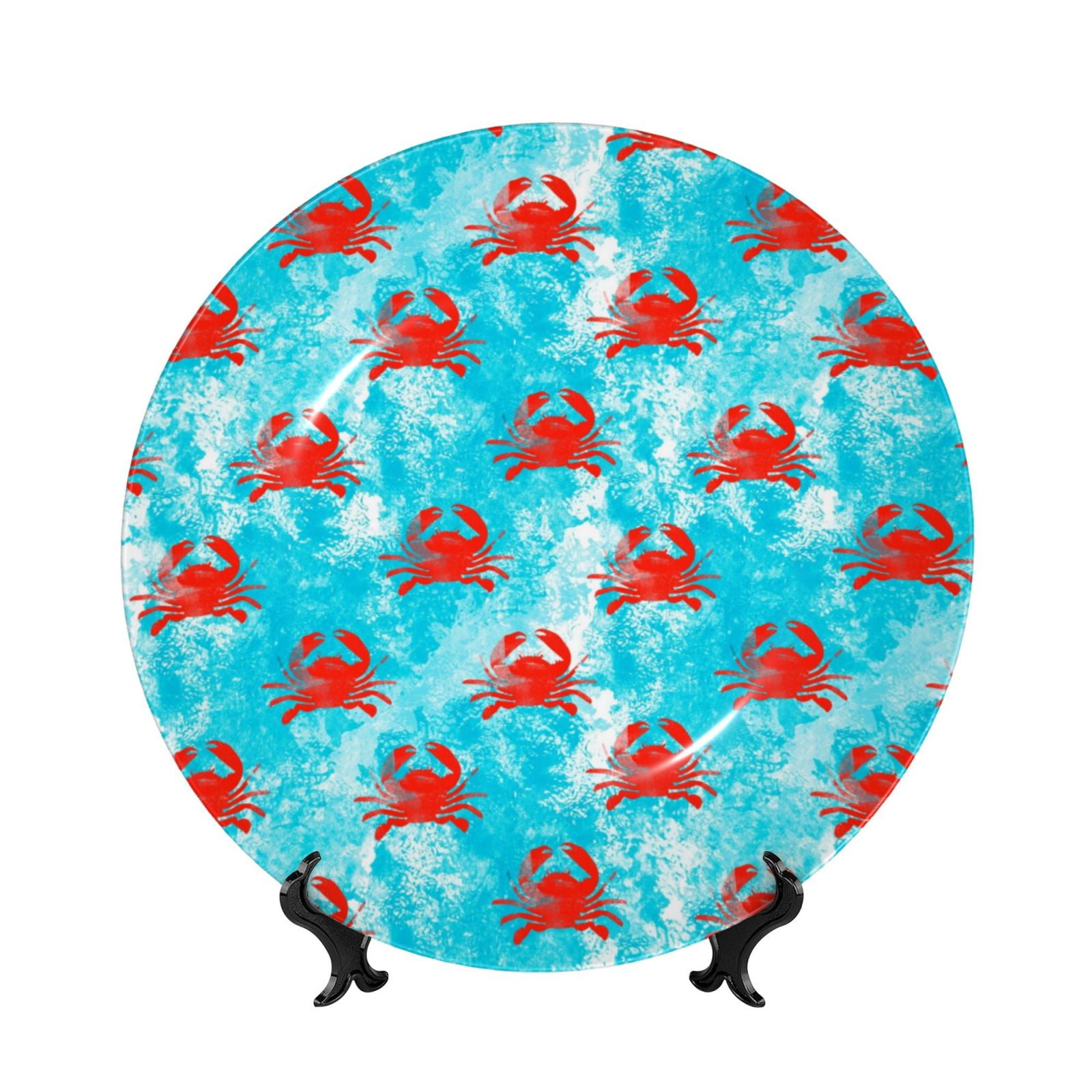 Picia Crab Swims In The Ocean Pattern Bone China Decorative Plate ...