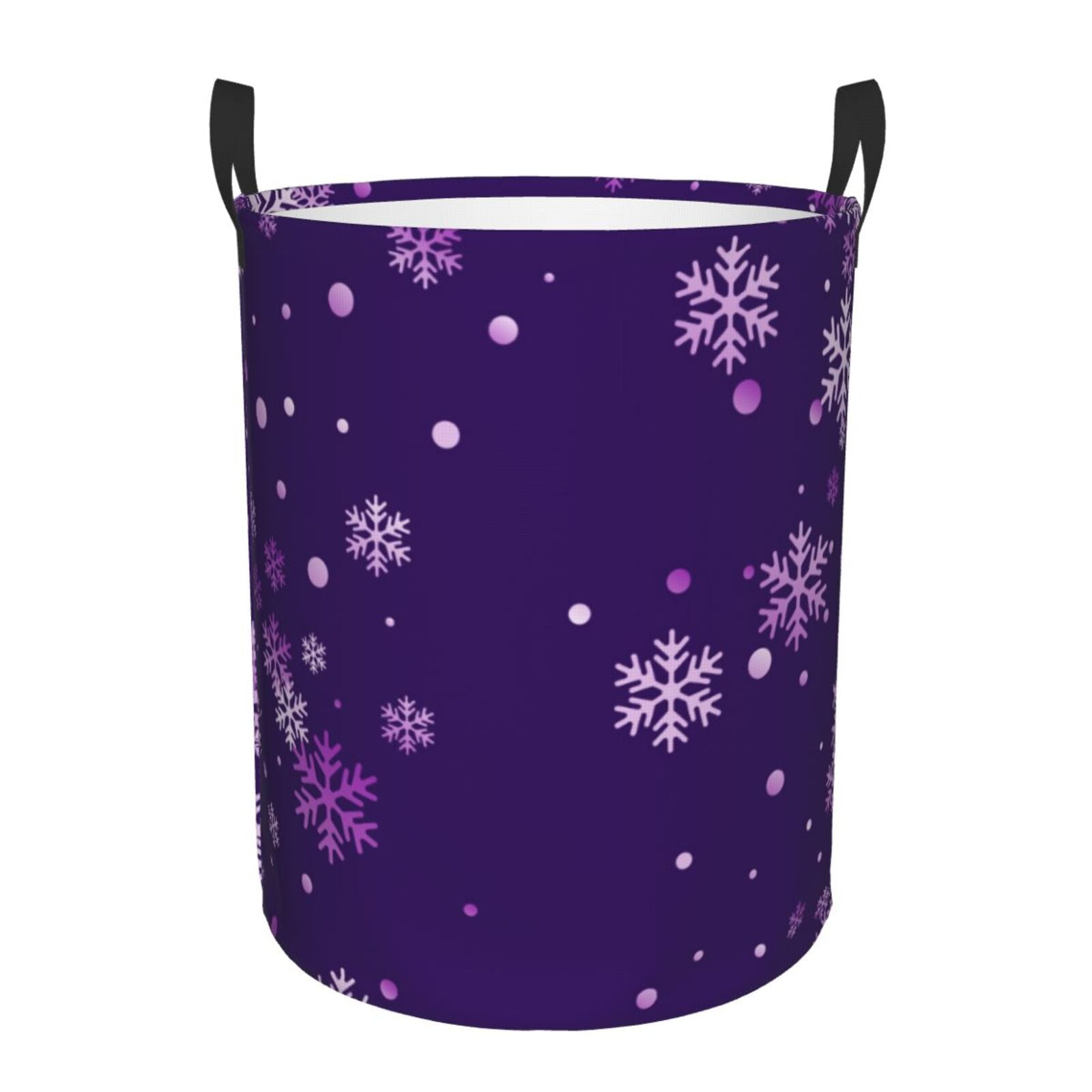 Picia Crystal Purple Snowflake Pattern Large Laundry Basket, Waterproof ...