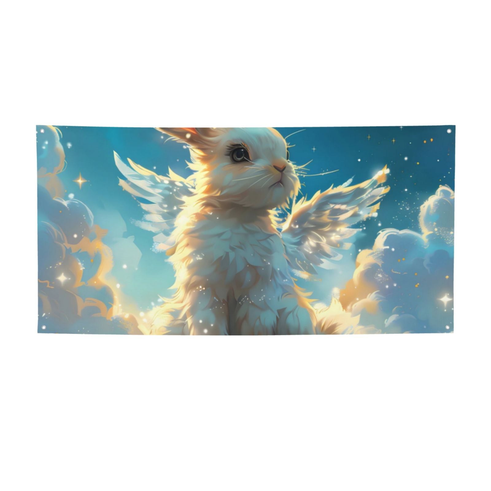 Picia Cute Angel Winged Rabbit Pattern Party Banner, Festive Decoration ...