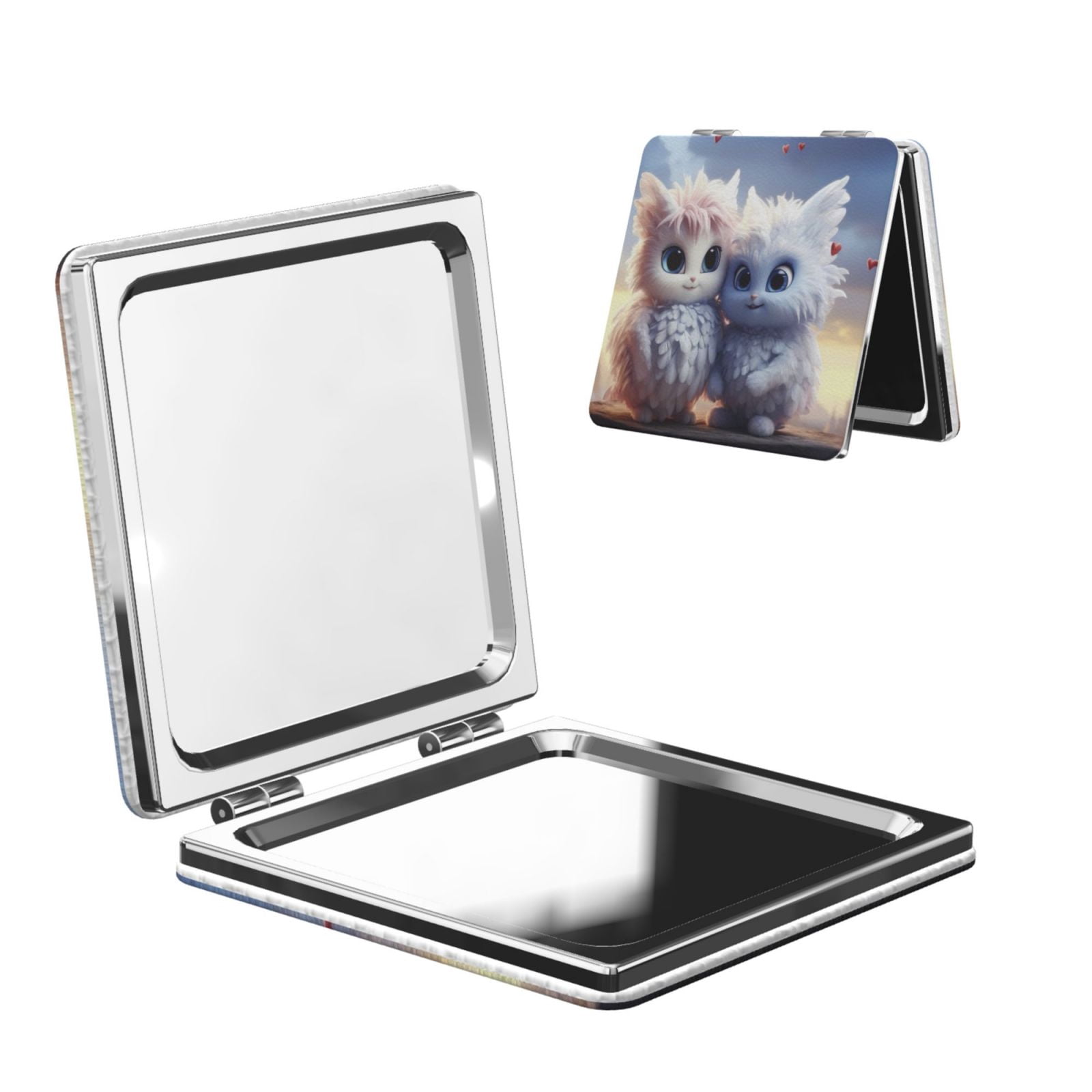 Picia Cute Animal Couple for Compact Vanity Mirror , Travel Makeup ...