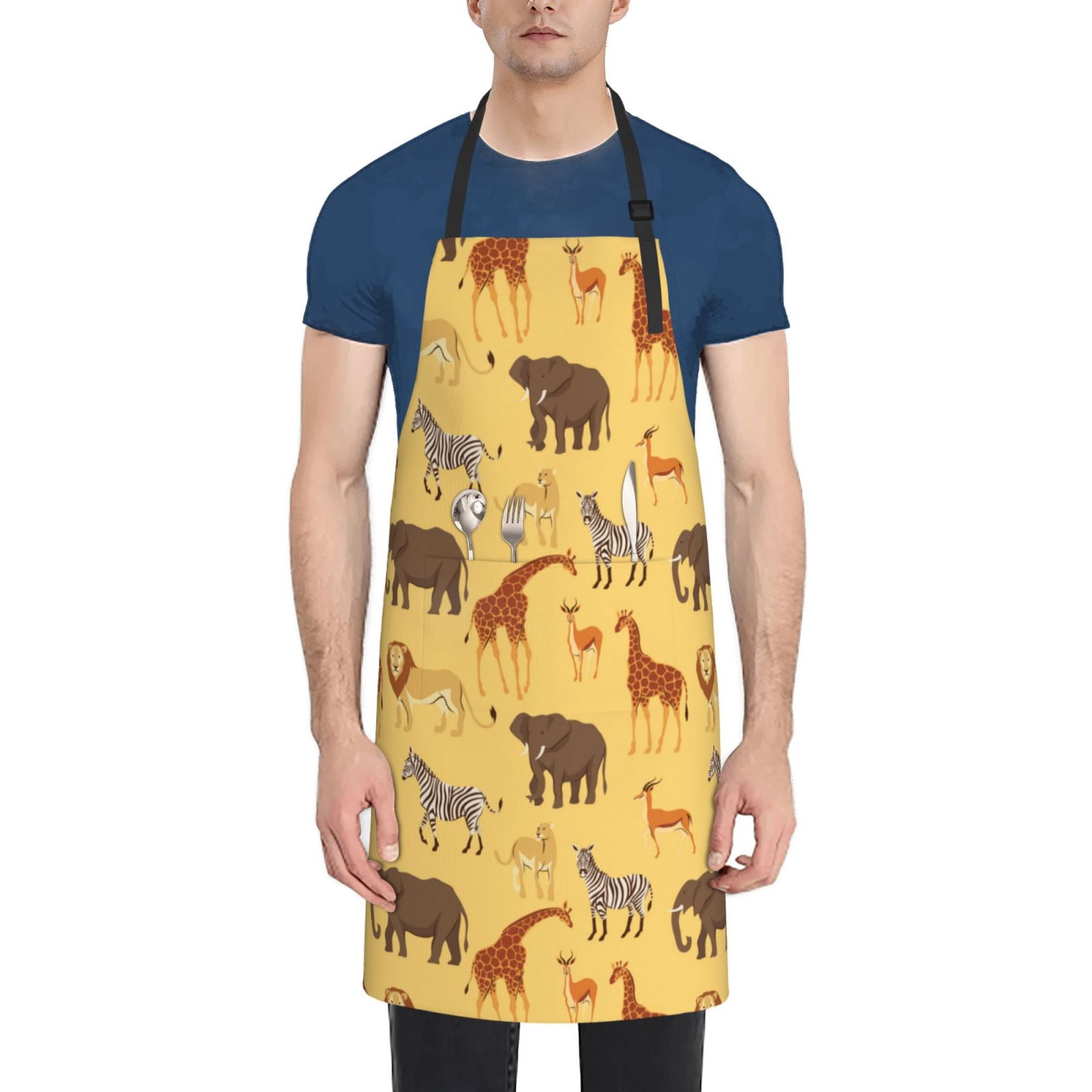 Picia Cute Animals Waterproof Apron for Unisex Adult - Adjustable Bib ...