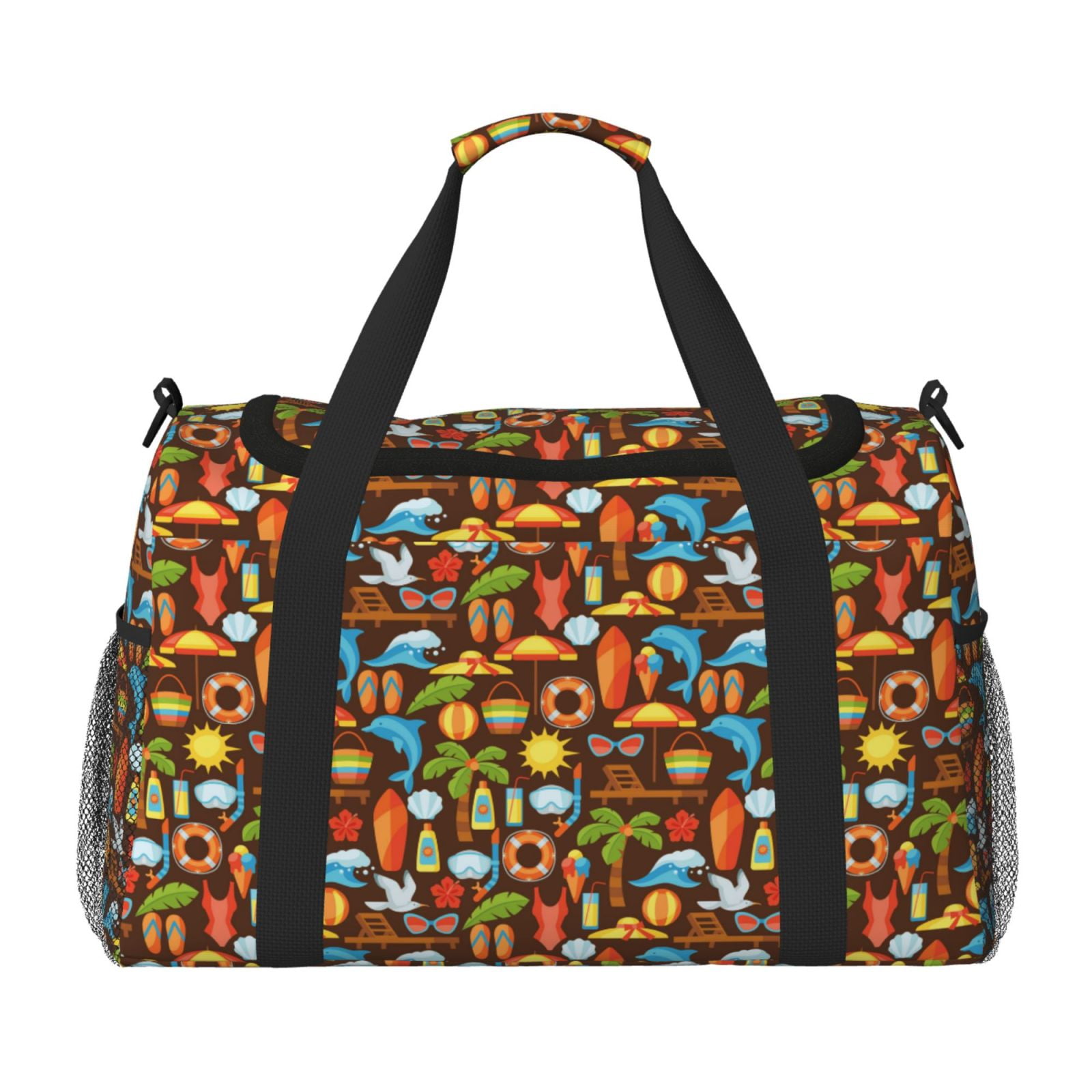 Picia Cute Beach Dolphin Print Travel Duffle Bag,Weekender Bags for ...