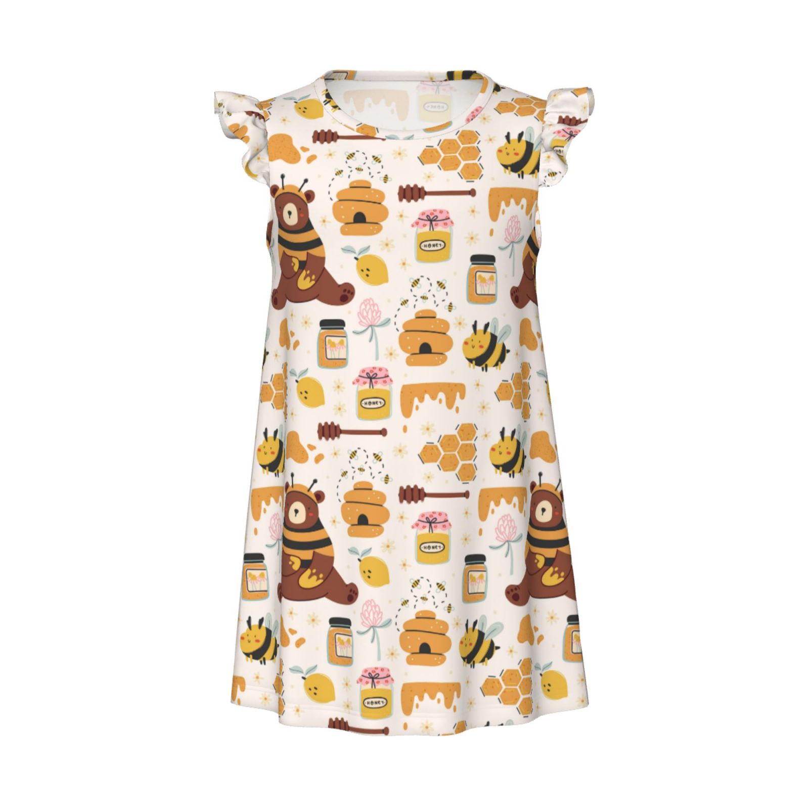 Picia Cute Bee Honey Jar Hive Bear Pattern Girls Nightgowns,Unicorn ...