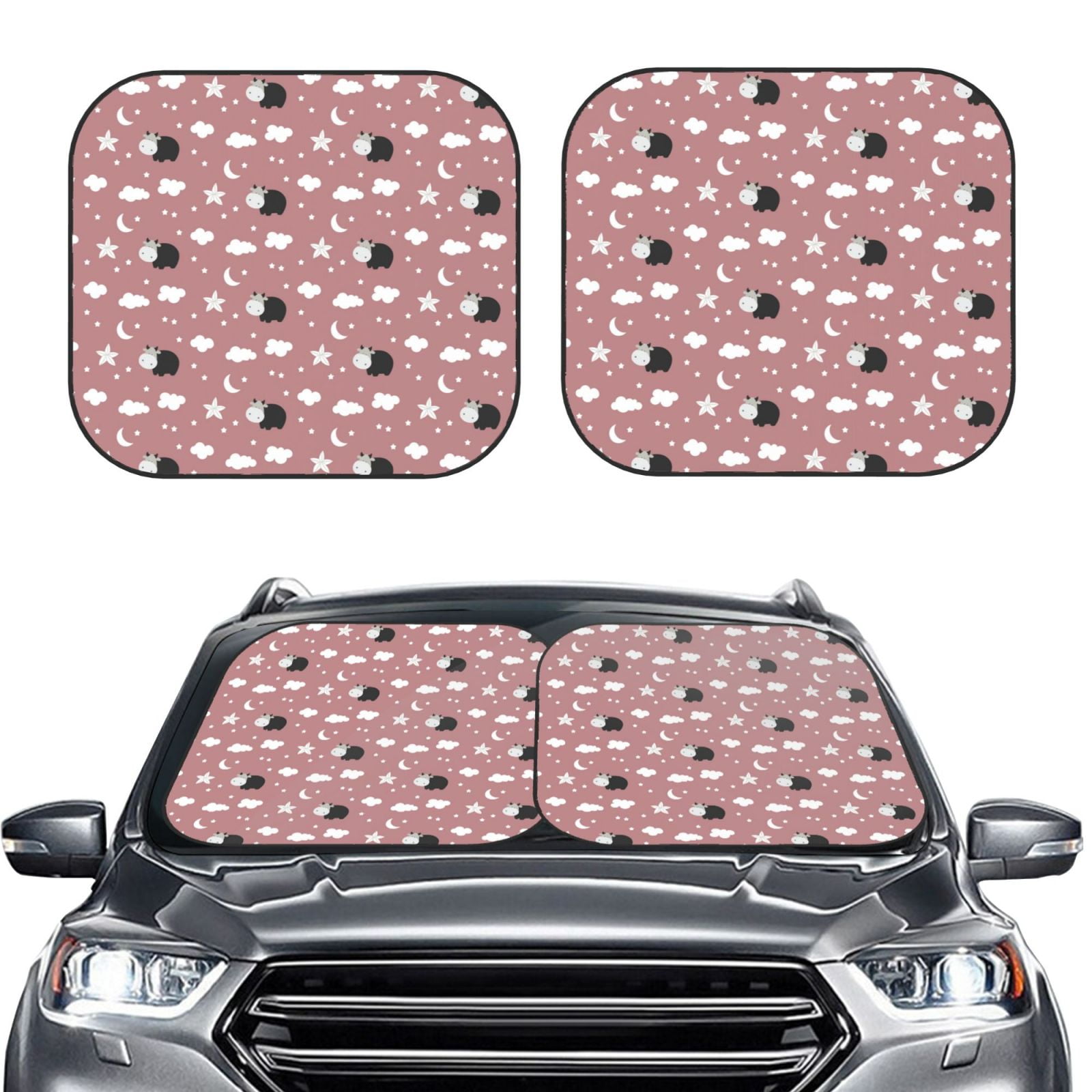 Picia Cute Calf 2 Piece Car Windshield Sun Shade Foldable | Foldable ...
