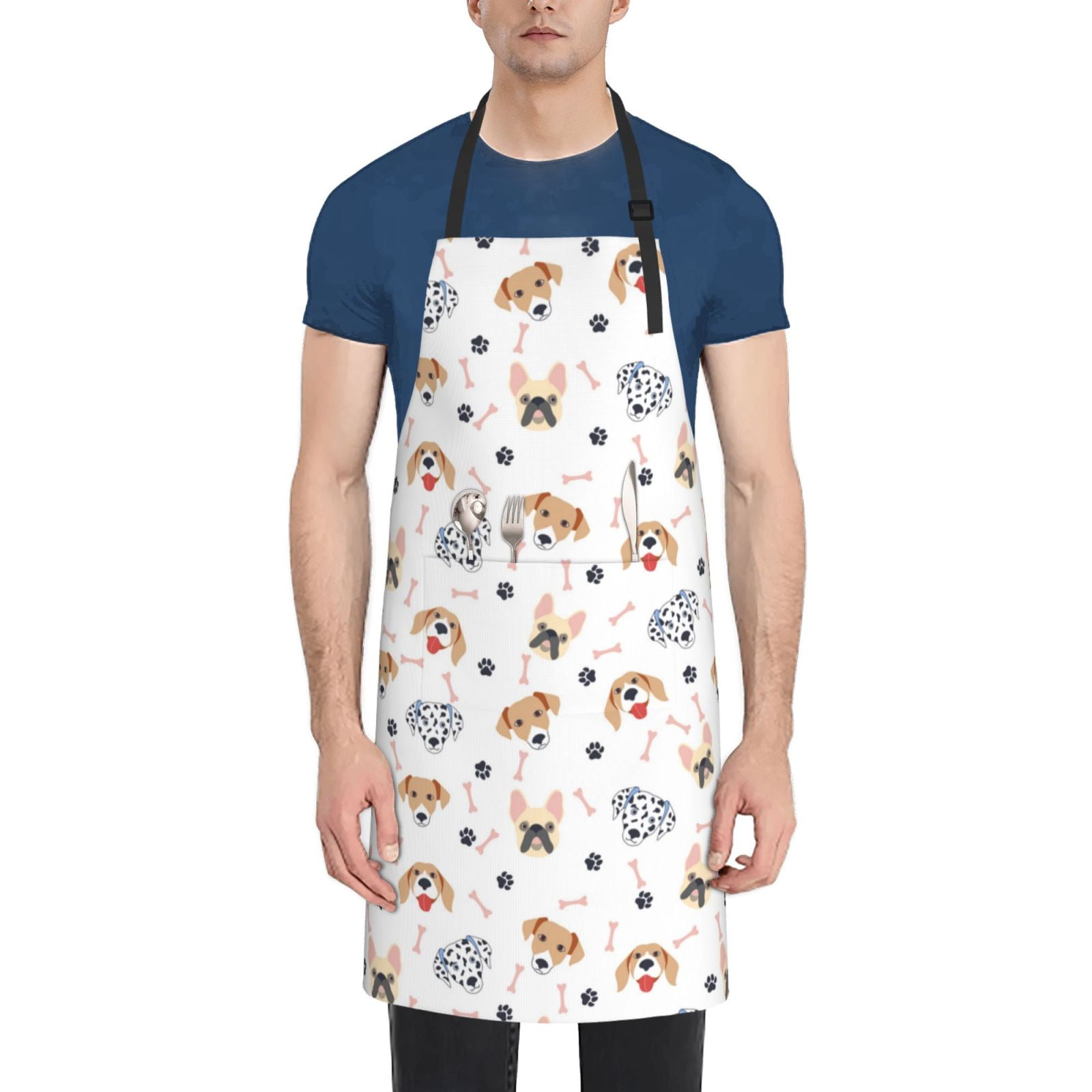 Picia Cute Cartoon Dogs Waterproof Apron for Unisex Adult - Adjustable ...