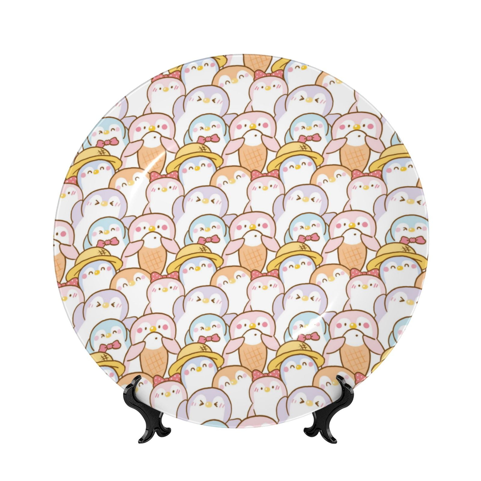 Picia Cute Cartoon Penguin Pattern Bone China Decorative Plate – Wall ...