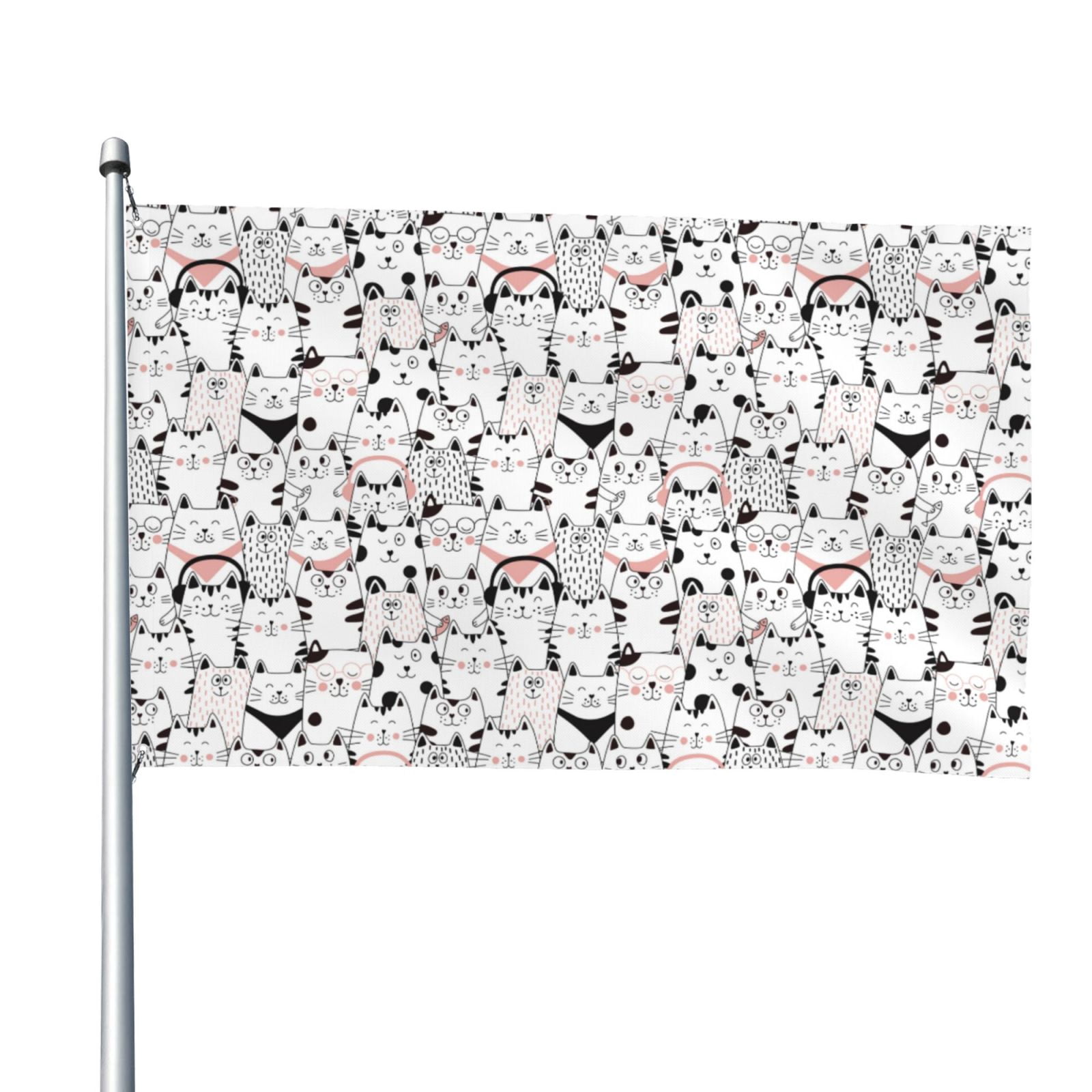 Picia Cute Cat Printed Flag ,Cute Cat Pattern Garden Flag Vertical ...