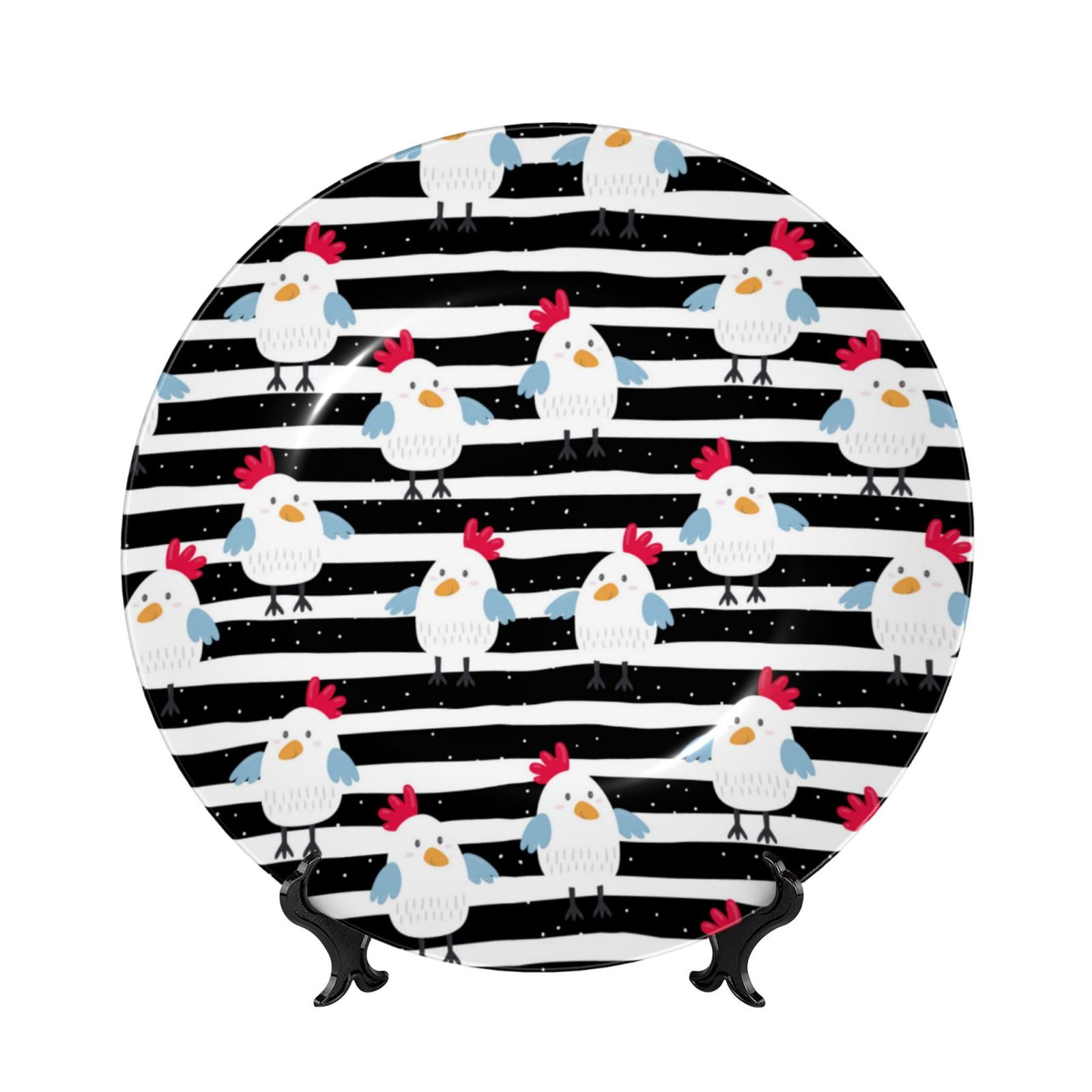 Picia Cute Chicken Pattern Bone China Decorative Plate – Wall Decor ...