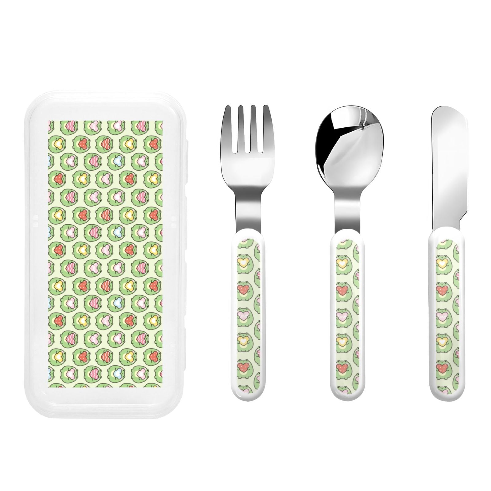 Picia Cute Chubby Frog Print Children's Knife, Fork And Spoon Set ...