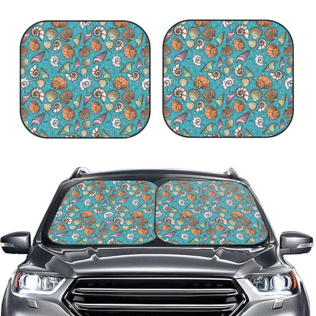 Picia Cute Conch 2 Piece Car Windshield Sun Shade Foldable | Foldable ...
