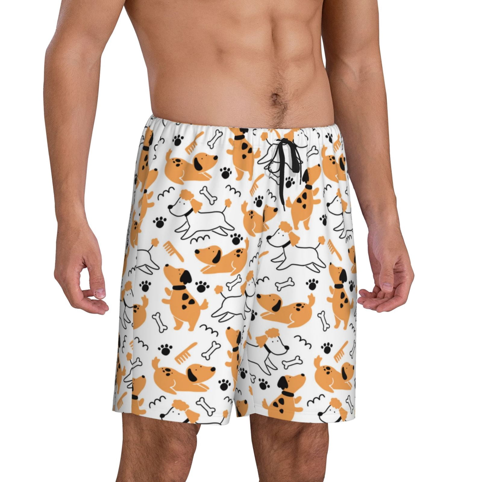 Picia Cute Dog Pajama Shorts for Men, Men's Pajama Bottoms, Sleepwear ...