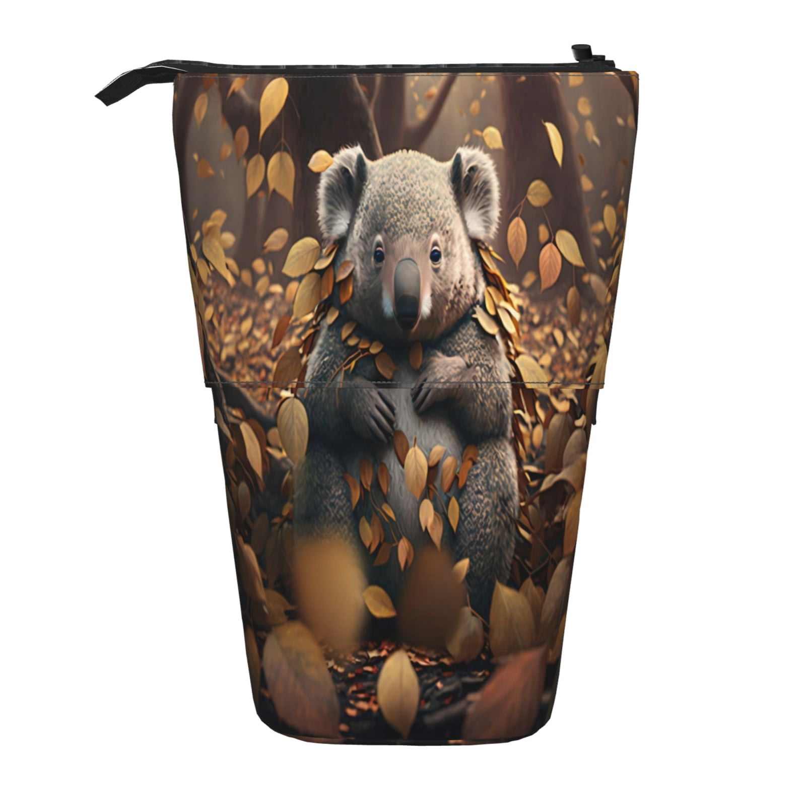 Picia Cute Fallen Leaf Koala Print Telescopic Pencil Case, Telescopic ...