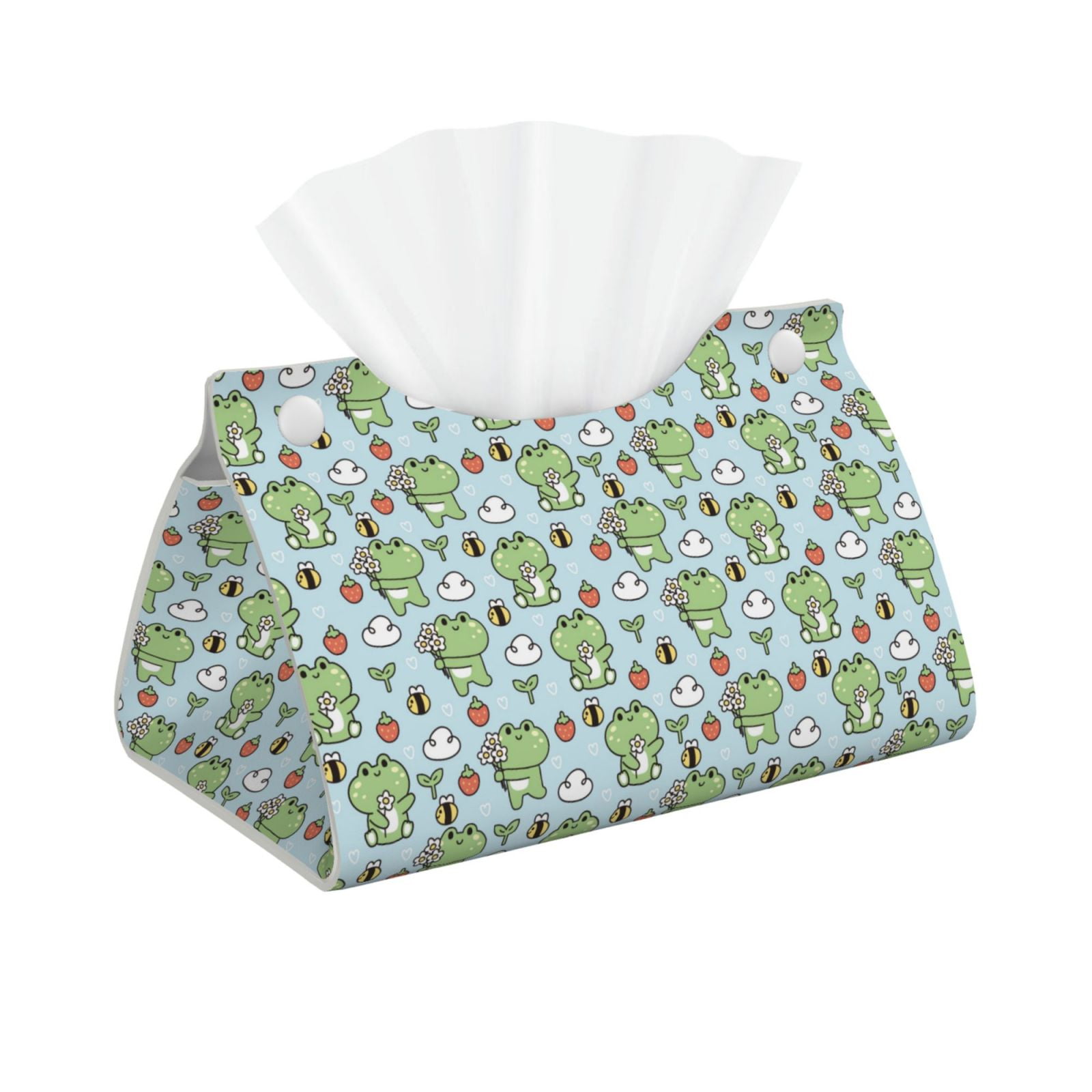 Picia Cute Floral Frog Pattern Long Tissue Box Cover,PVC Leather ...