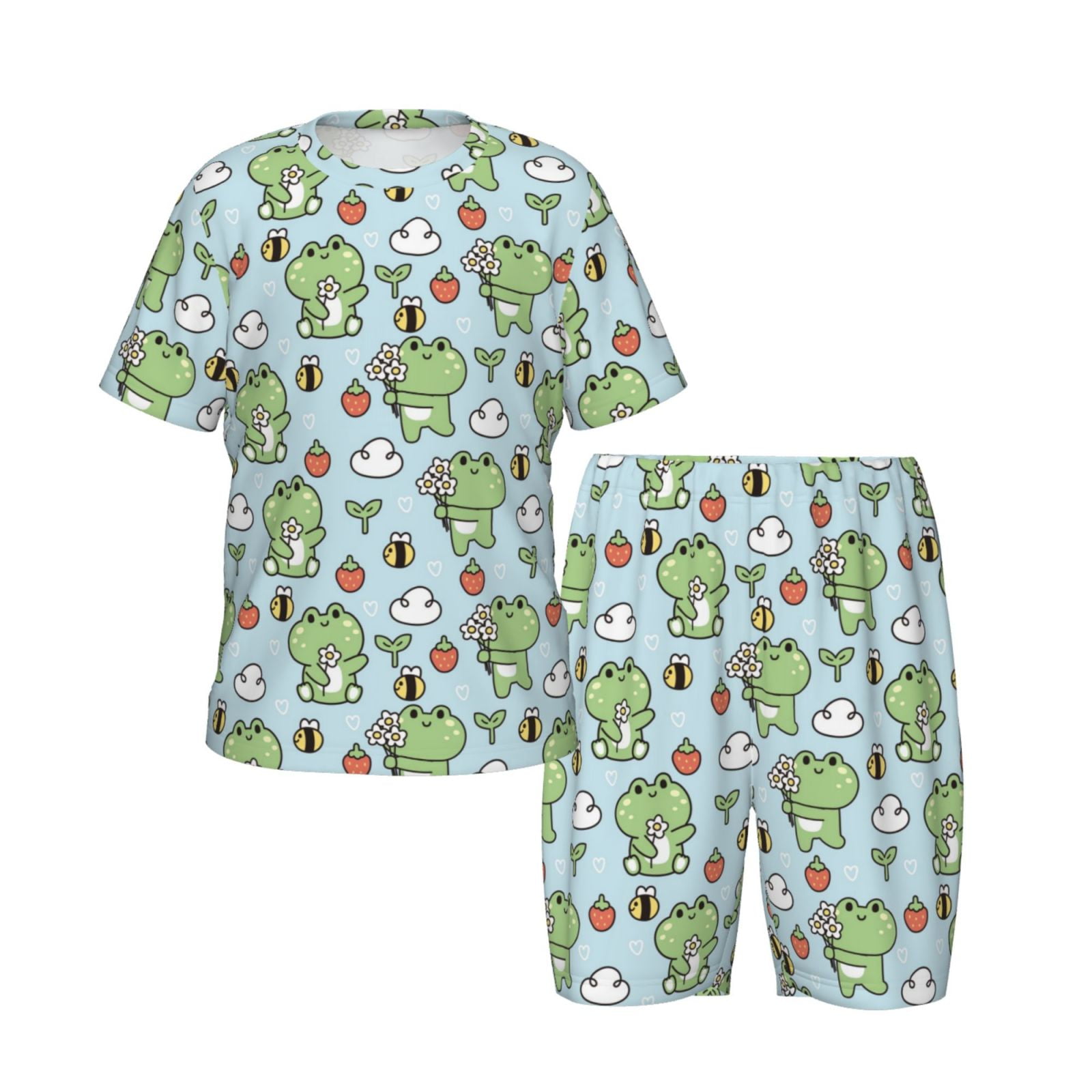 Picia Cute Floral Frog Printed Boys' Kids-PJ Snug Fit Cotton Short ...
