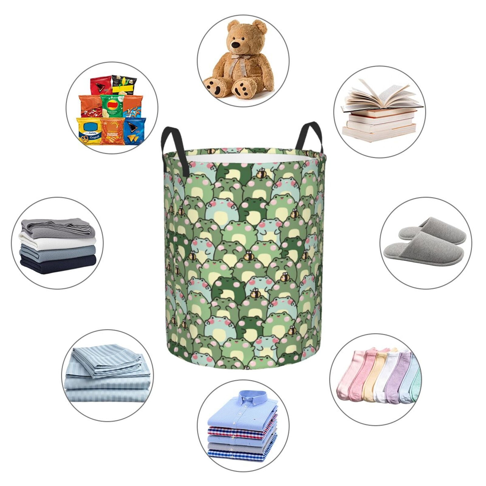 Picia Cute Frog Large Laundry Basket, Waterproof, Freestanding Laundry ...