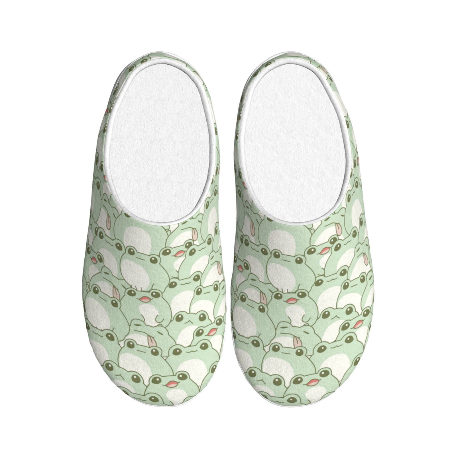 Picia Cute Frog for Women's Lamb-hug Comfy Fleece House Slippers Memory ...