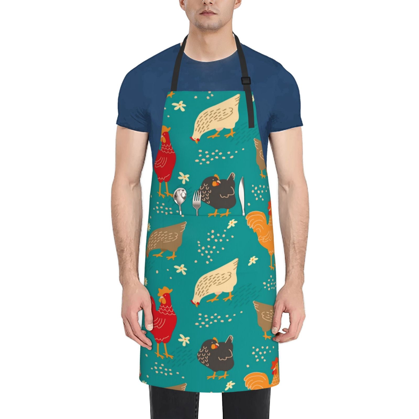 Picia Cute Hens And Rooster Waterproof Apron for Unisex Adult ...