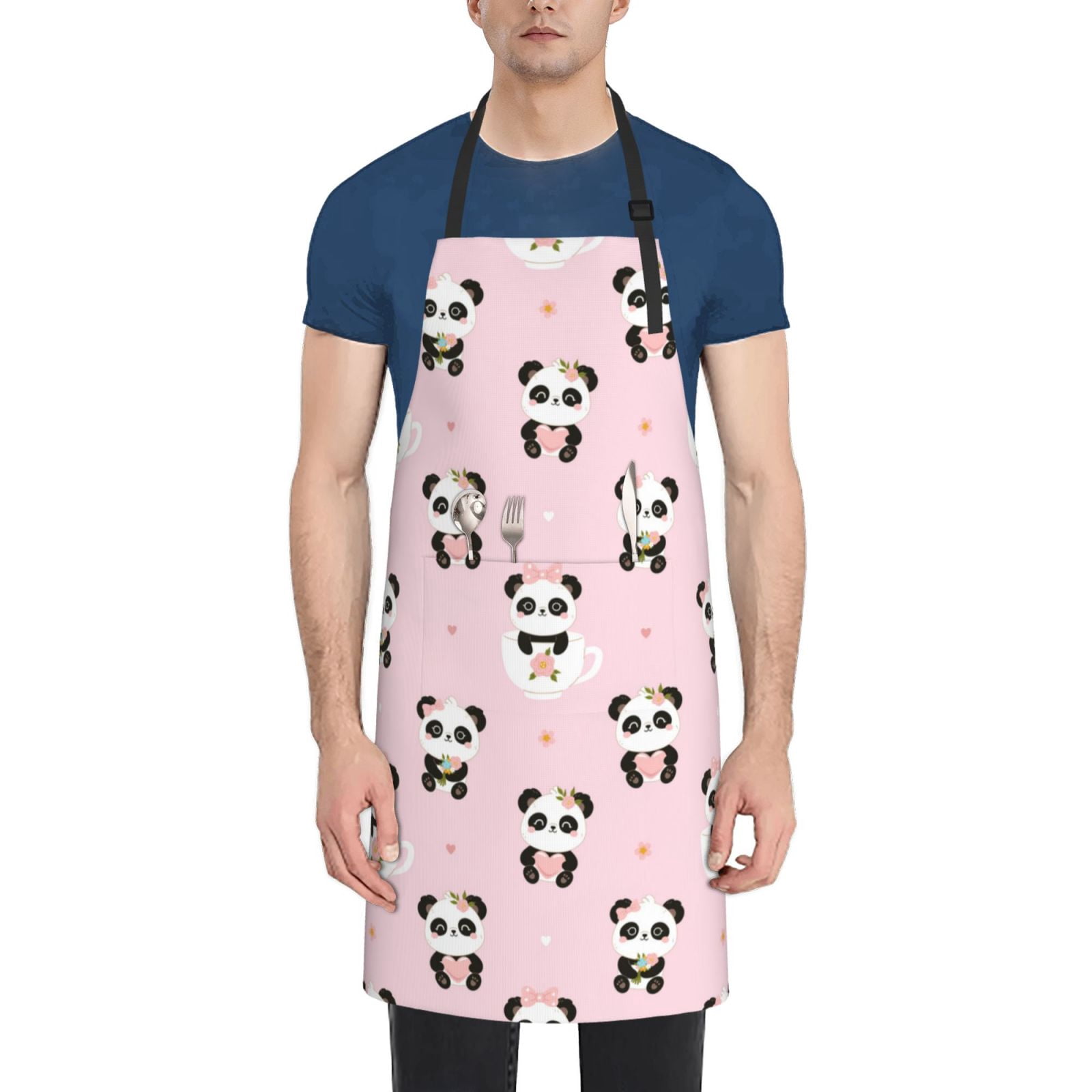 Picia Cute Kawaii Panda Waterproof Apron for Unisex Adult - Adjustable ...