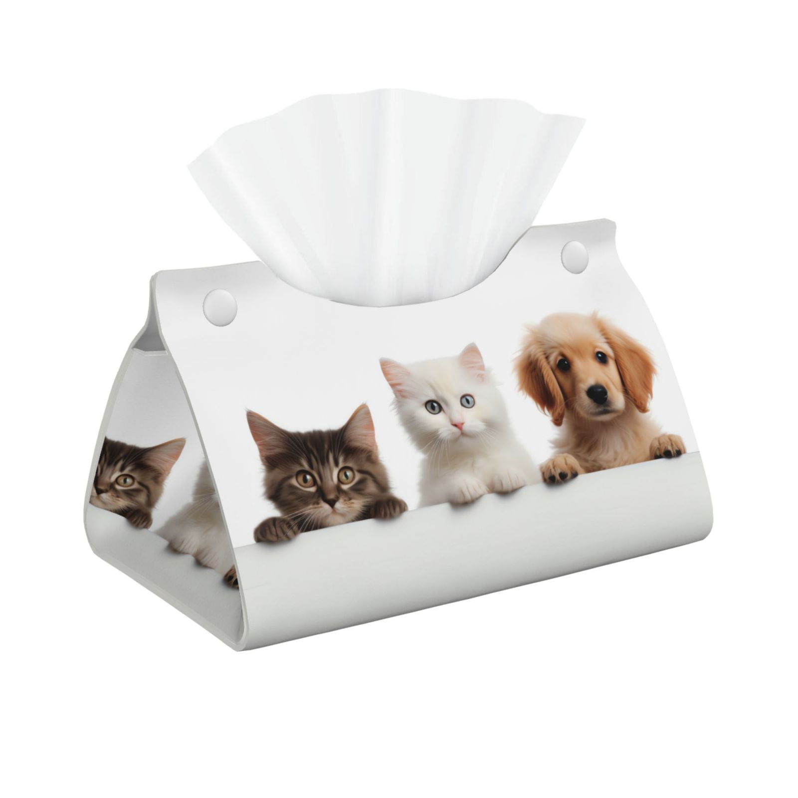 Picia Cute Kittens And Puppy Pattern Long Tissue Box Cover,PVC Leather ...