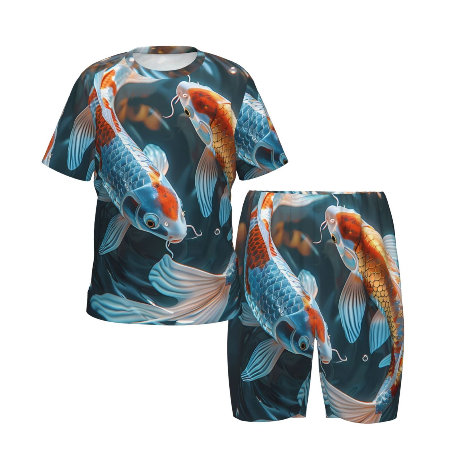 Picia Cute Koi Fish Serenity Printed Boys' Kids-PJ Snug Fit Cotton ...