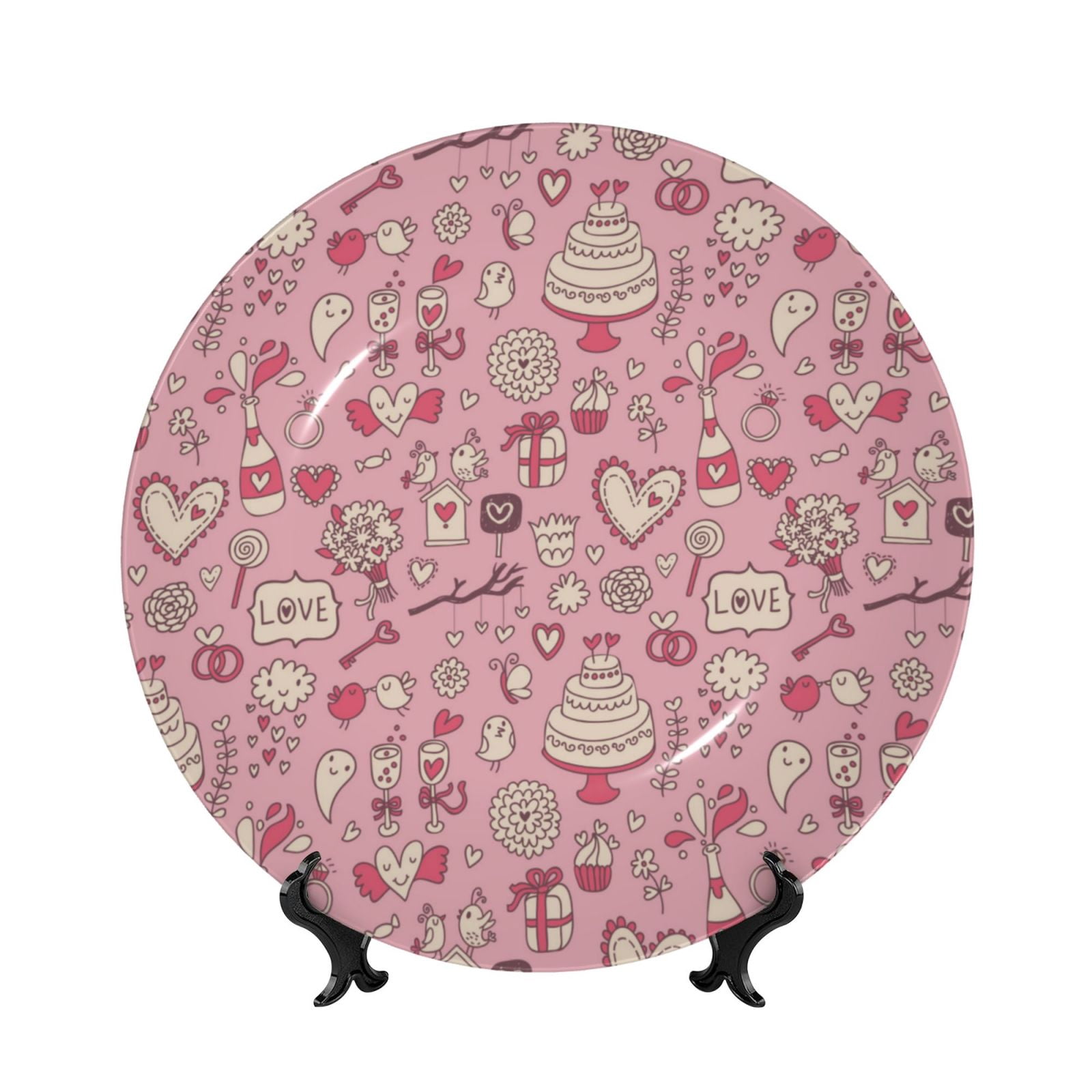 Picia Cute Love Pattern Bone China Decorative Plate – Wall Decor with ...