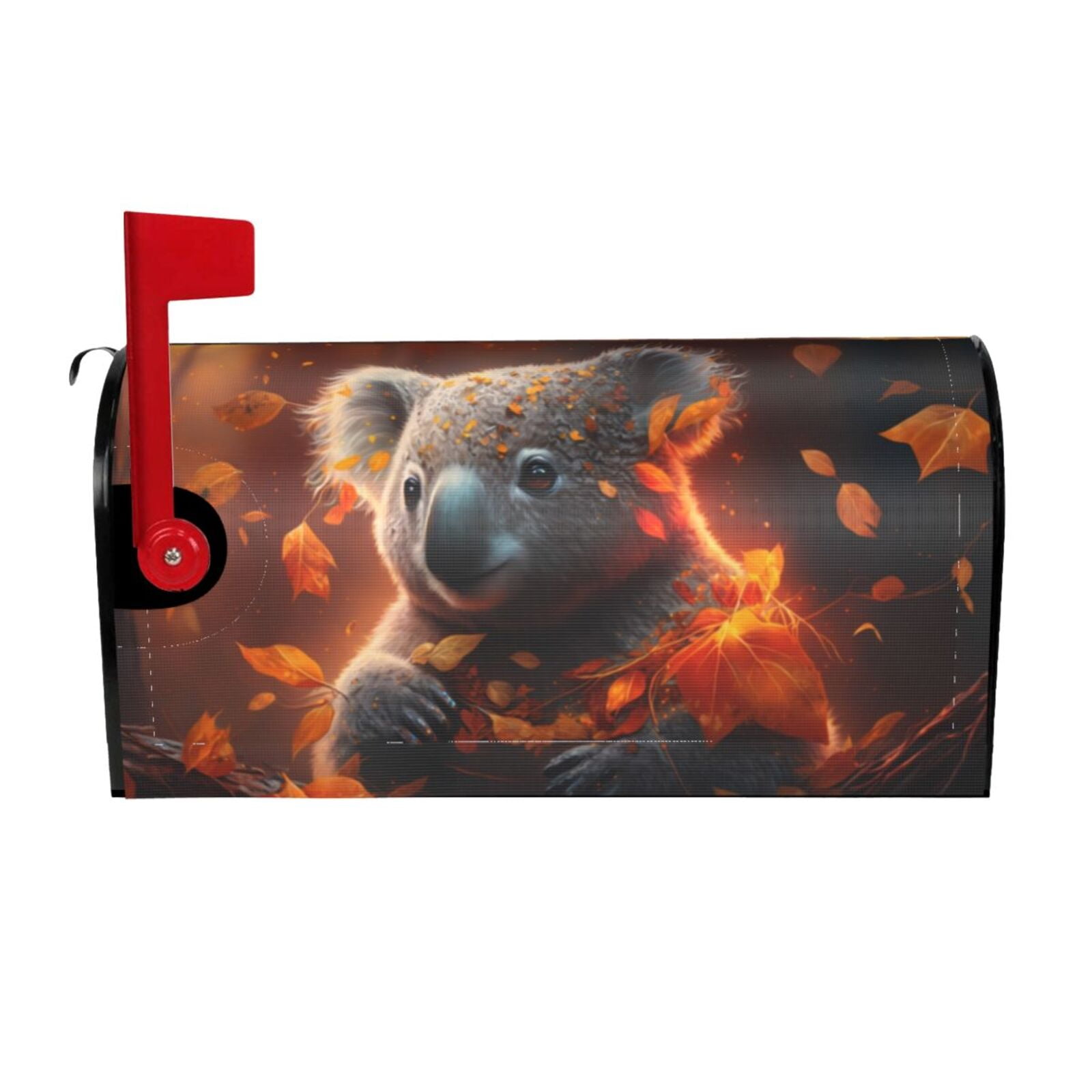 Picia Cute Maple Leaf Koala Magnetic Mailbox Cover Standard Size-21x18 ...