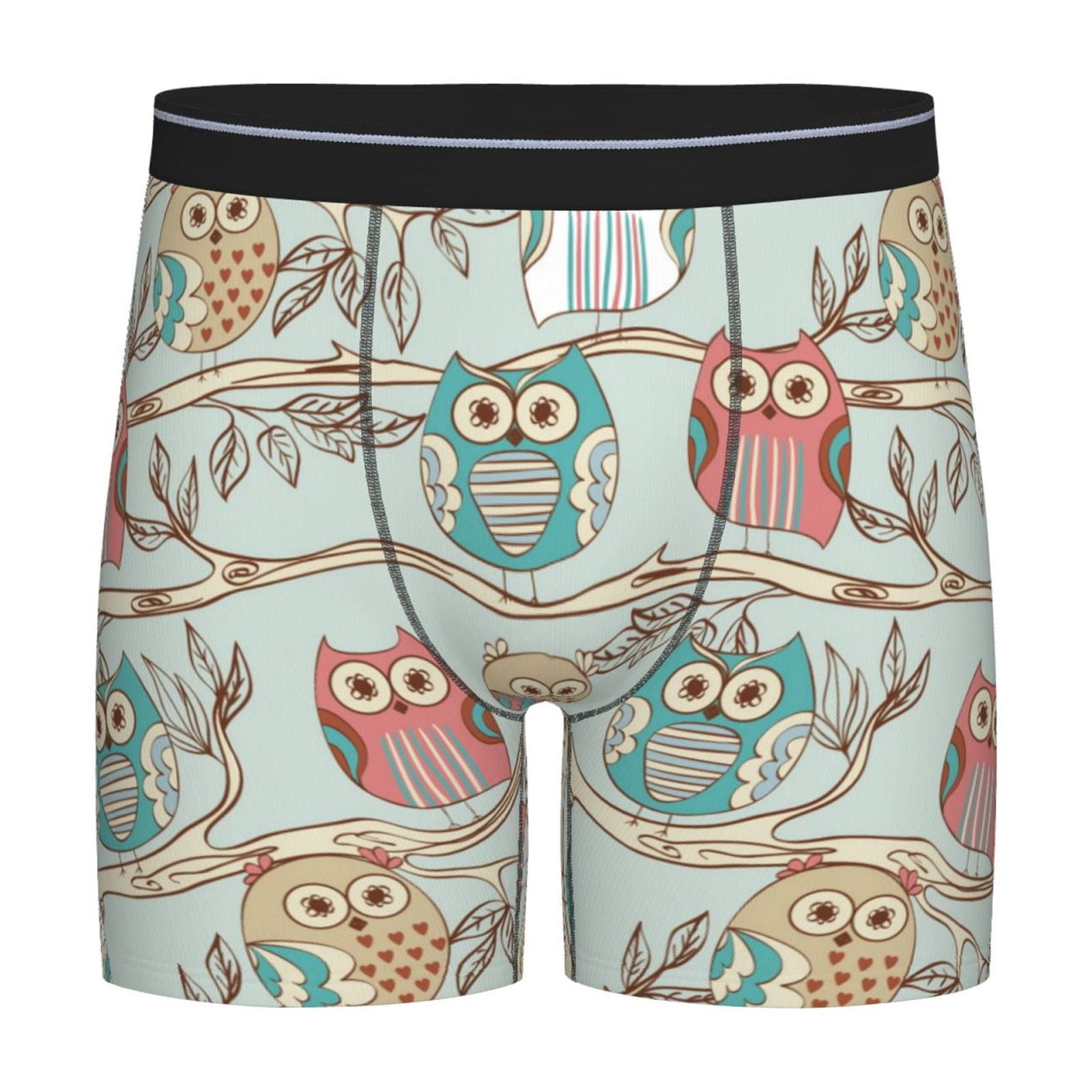 Picia Cute Owl Pattern Men's Athletic Long Leg Briefs , Performance ...