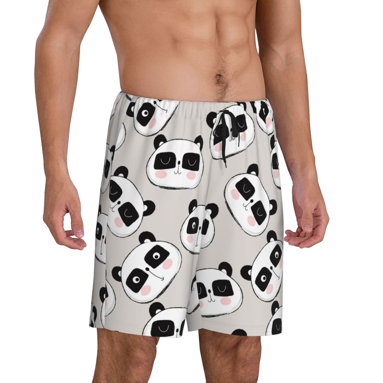 Picia Cute Panda Pajama Shorts for Men, Men's Pajama Bottoms, Sleepwear ...