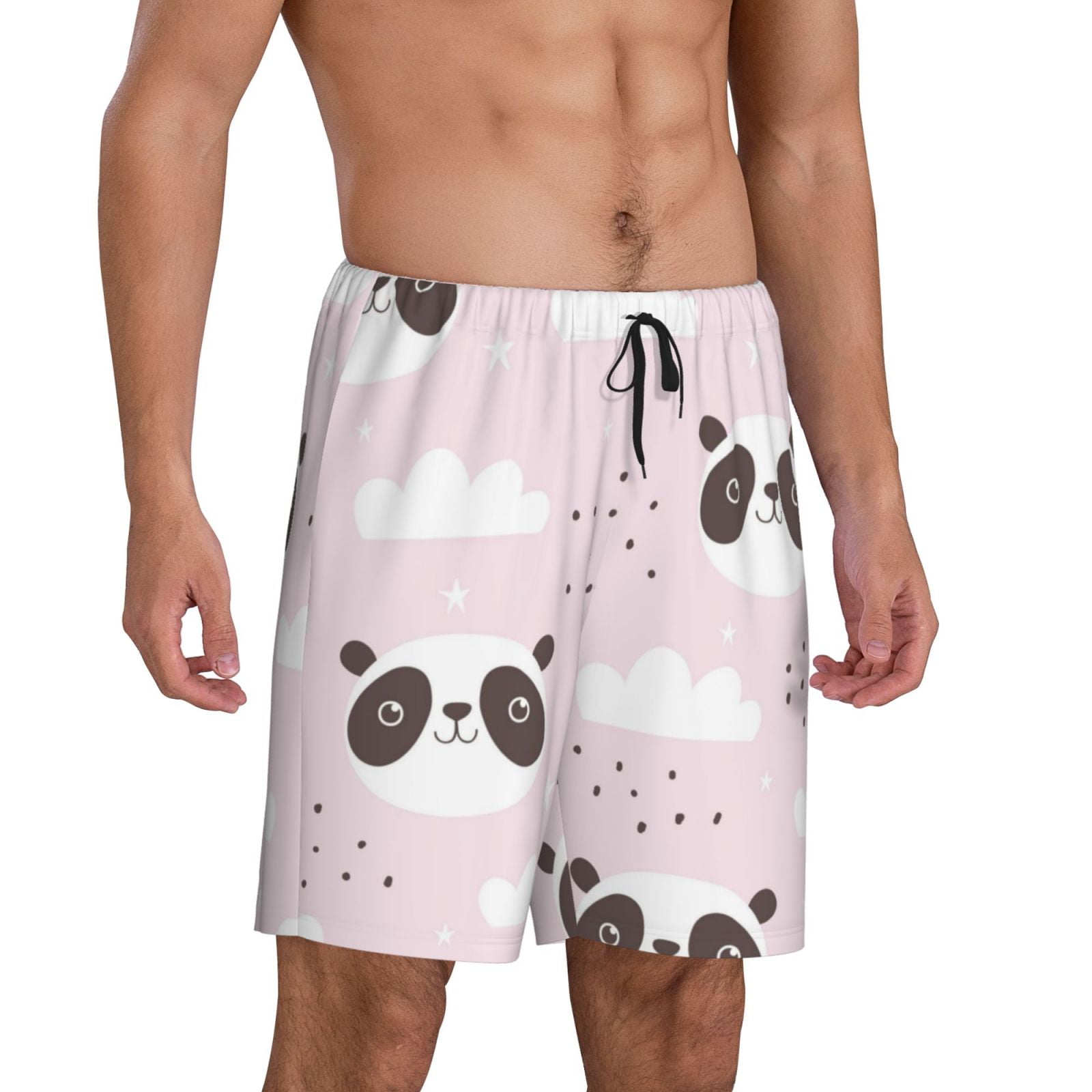 Picia Cute Panda Pajama Shorts for Men, Men's Pajama Bottoms, Sleepwear ...