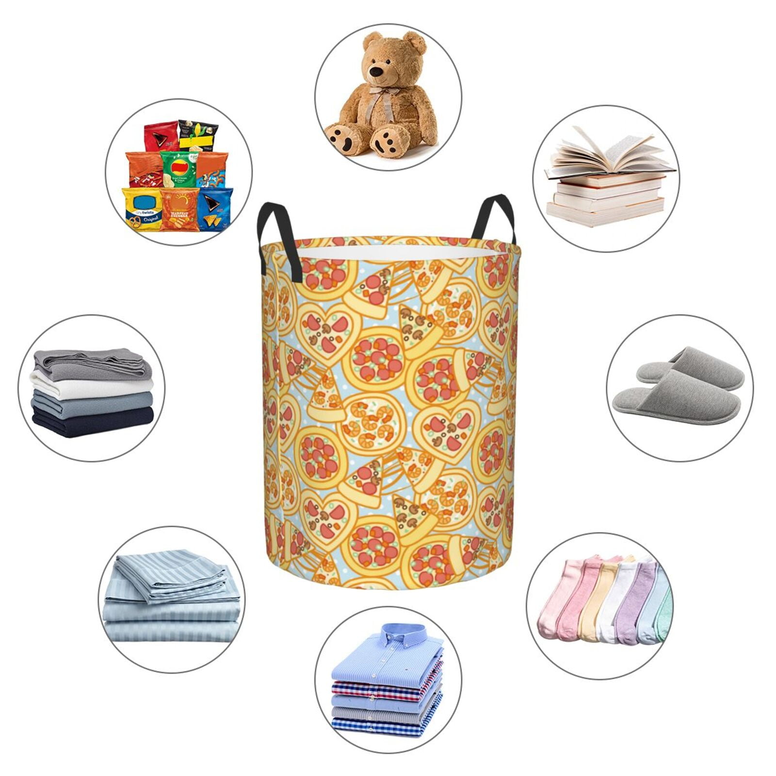 Picia Cute Pizza In Various Large Laundry Basket, Waterproof ...