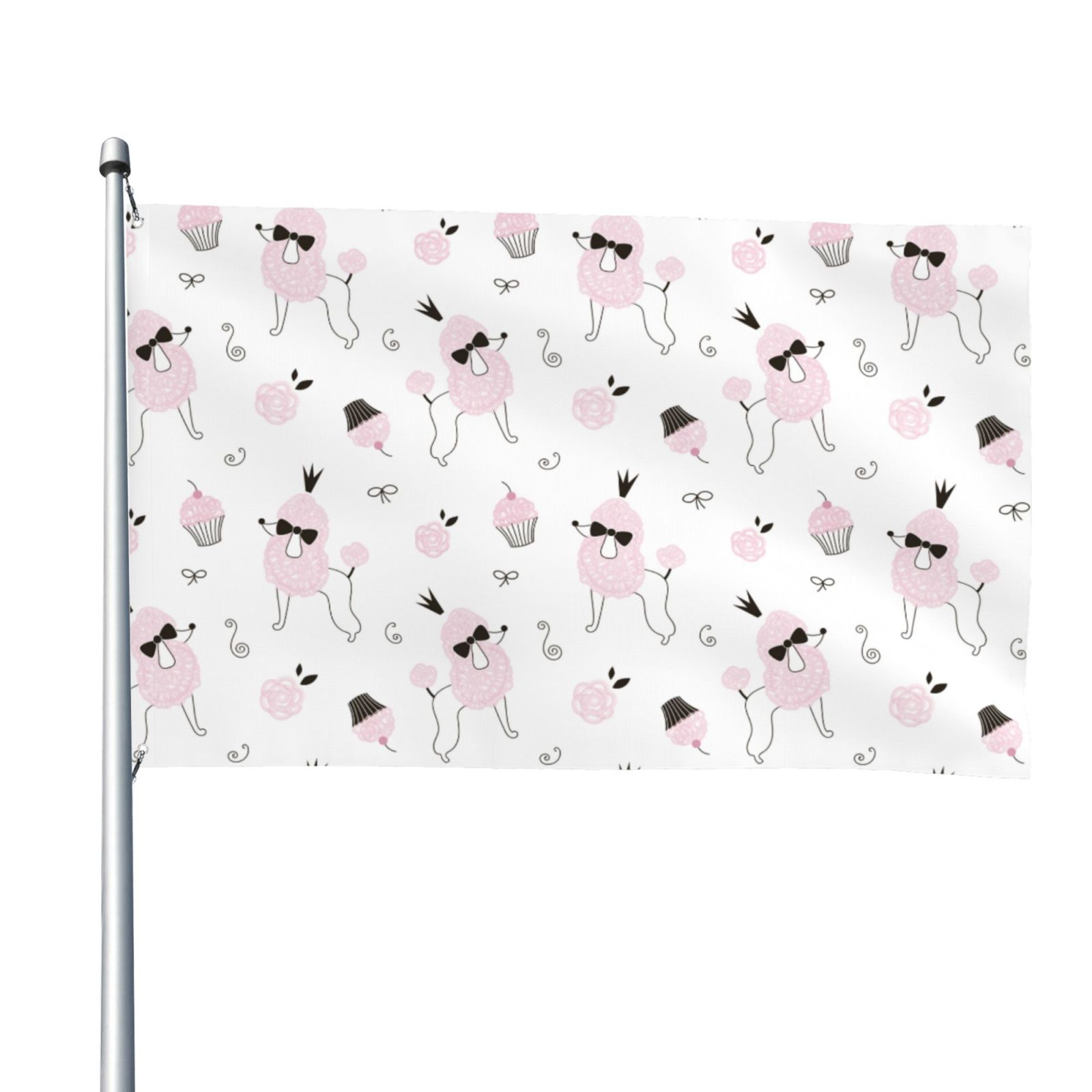 Picia Cute Poodle Dog Printed Flag ,Cute Poodle Dog Pattern Garden Flag ...