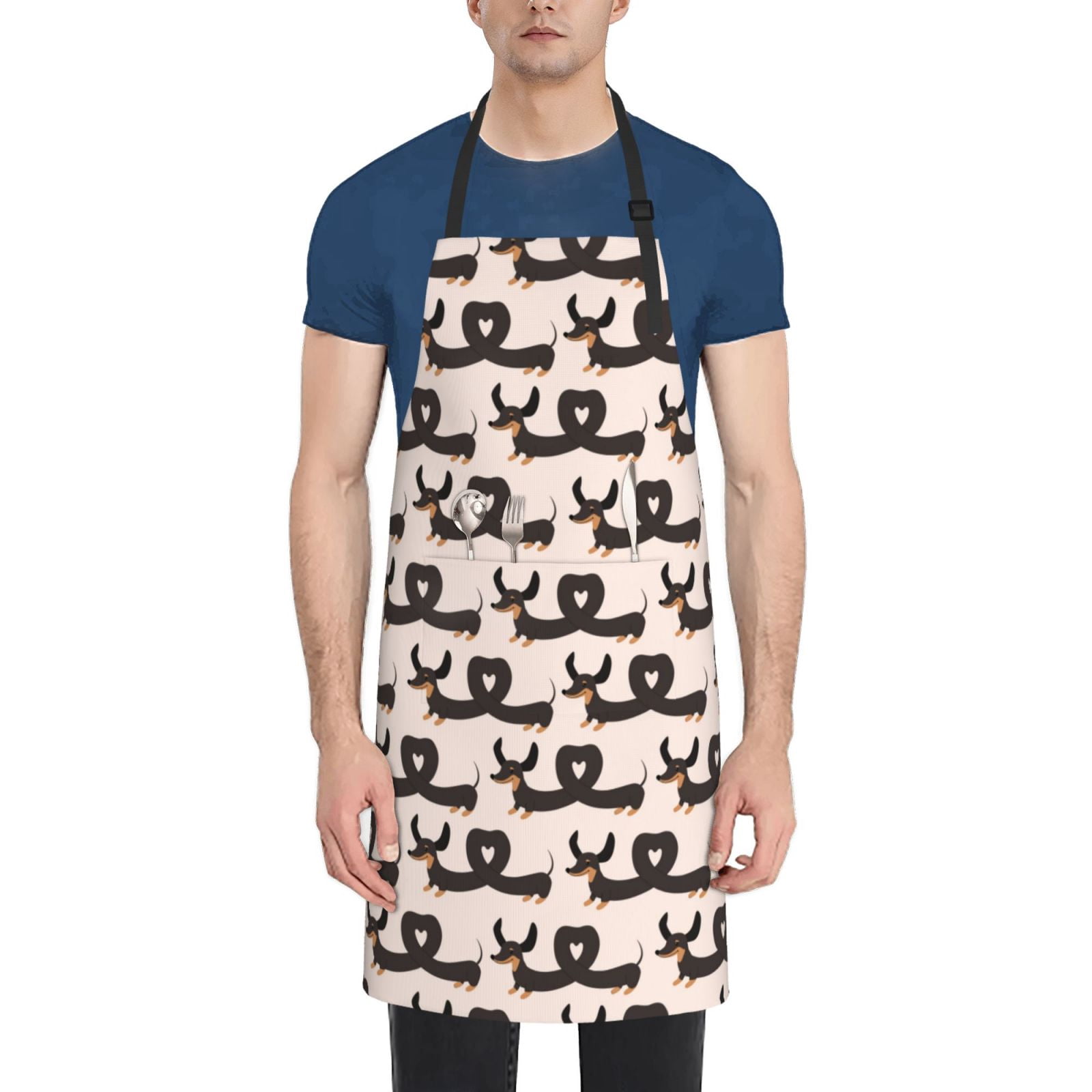 Picia Cute Puppy Waterproof Apron for Unisex Adult - Adjustable Bib ...
