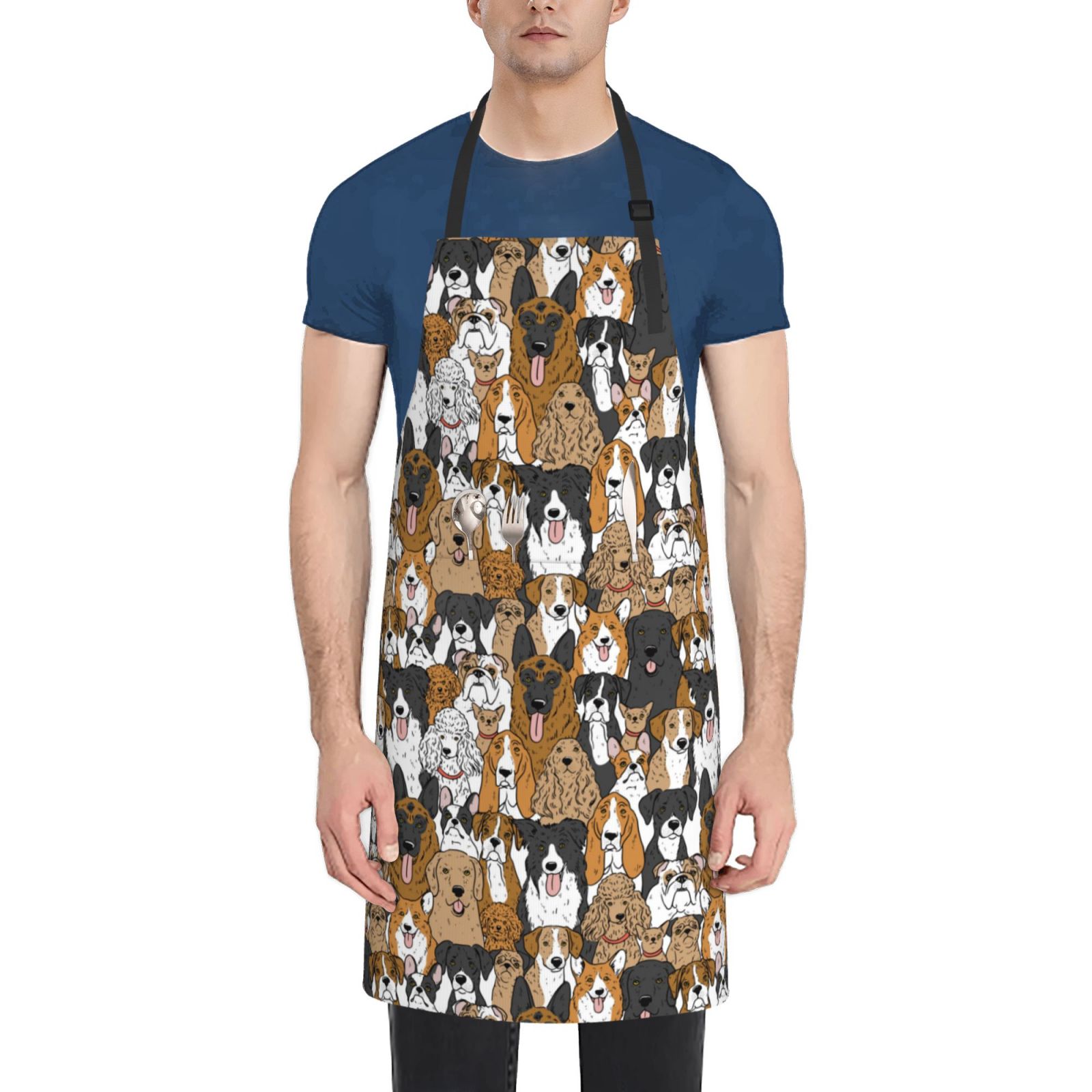 Picia Cute Puppy Waterproof Apron for Unisex Adult - Adjustable Bib ...