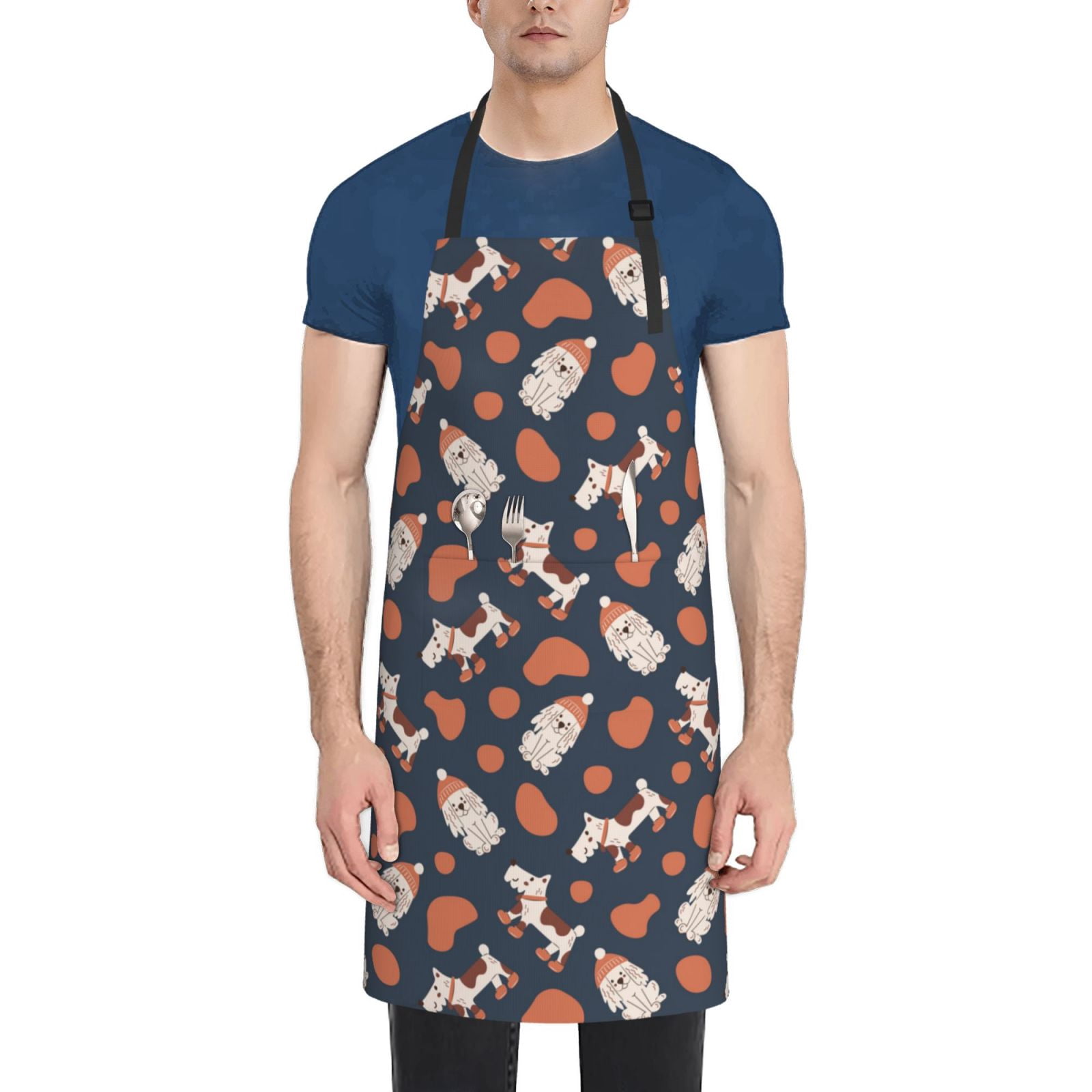 Picia Cute Puppy Waterproof Apron for Unisex Adult - Adjustable Bib ...