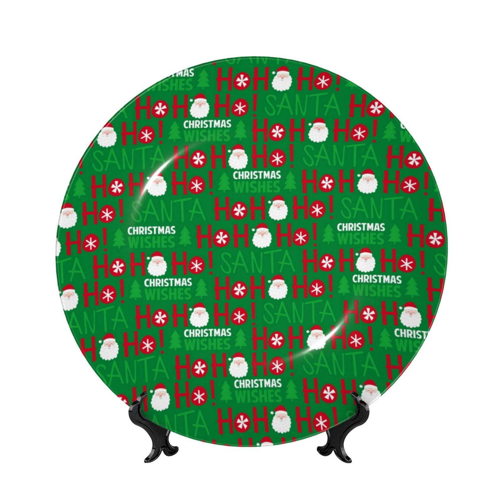 Picia Cute Santa And Ho Ho Ho Pattern Bone China Decorative Plate ...