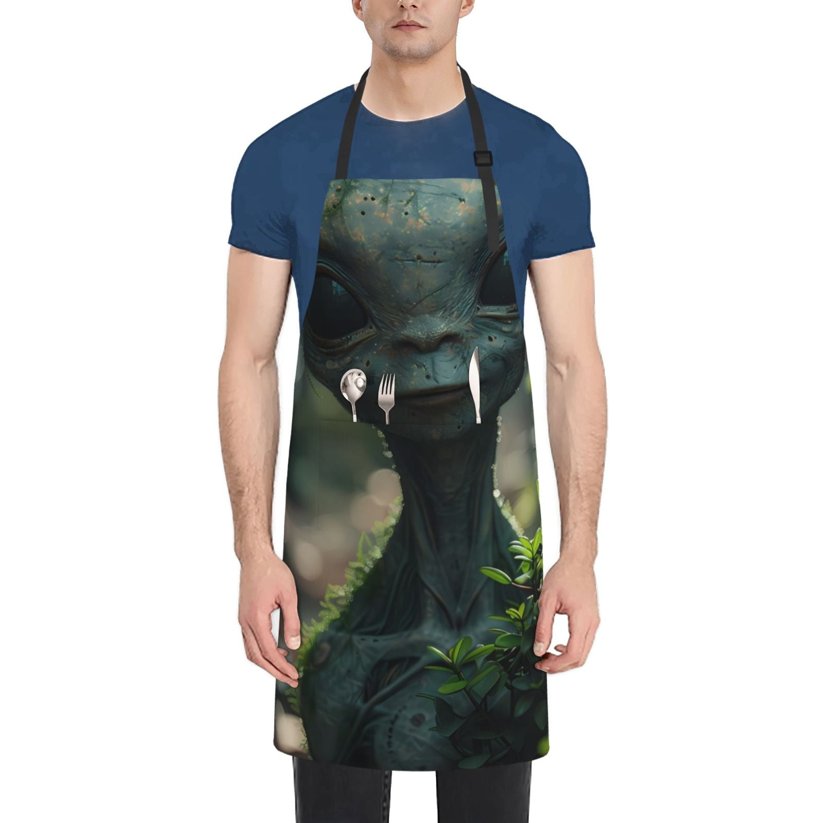 Picia Cute Saucerman With Big Eyes Waterproof Apron for Unisex Adult ...