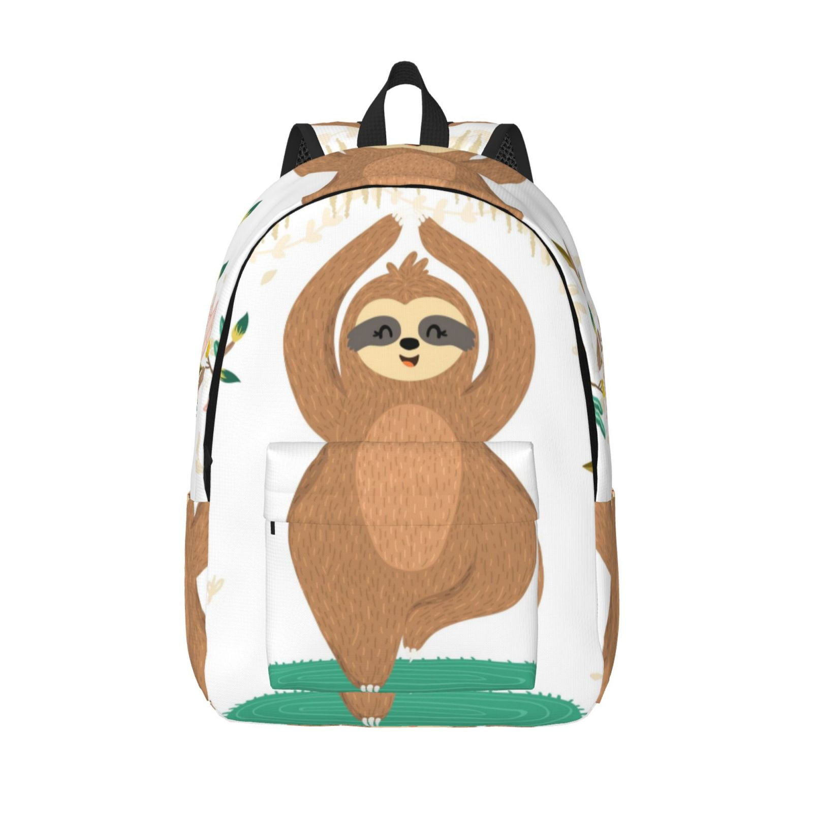 Picia Cute Sloth In Yoga Pose Tree Printed Canvas Daypack - Stylish and ...