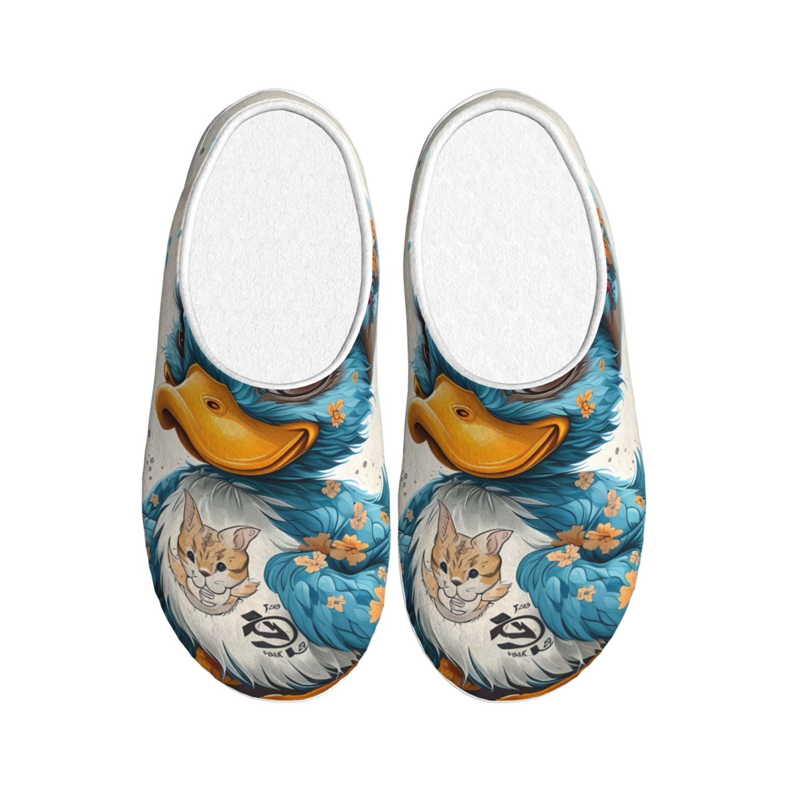 Picia Cute Sunflower Blue Duck for Women's Lamb-hug Comfy Fleece House ...