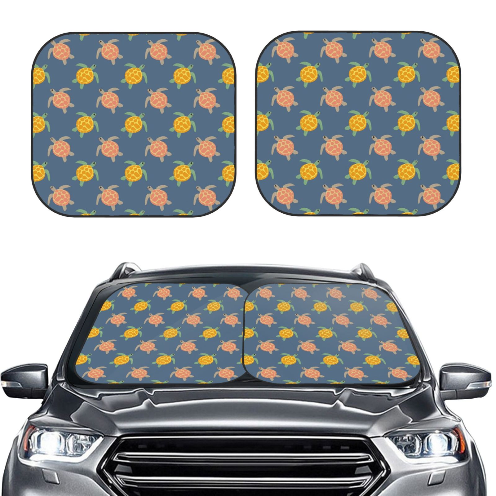 Picia Cute Turtle 2 Piece Car Windshield Sun Shade Foldable | Foldable ...