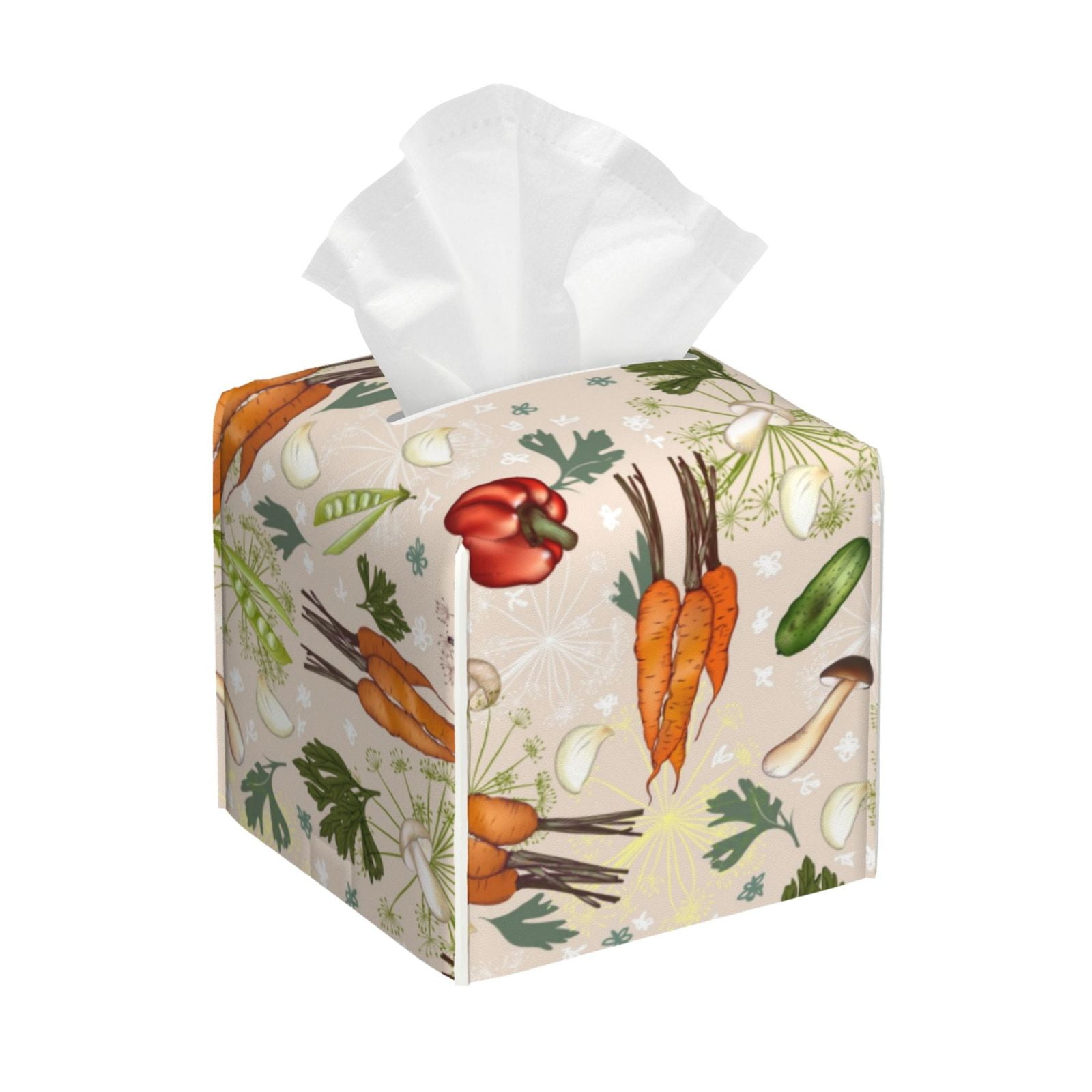 Picia Cute Vegetables Pattern Tissue Box Cover,PVC Leather Square ...